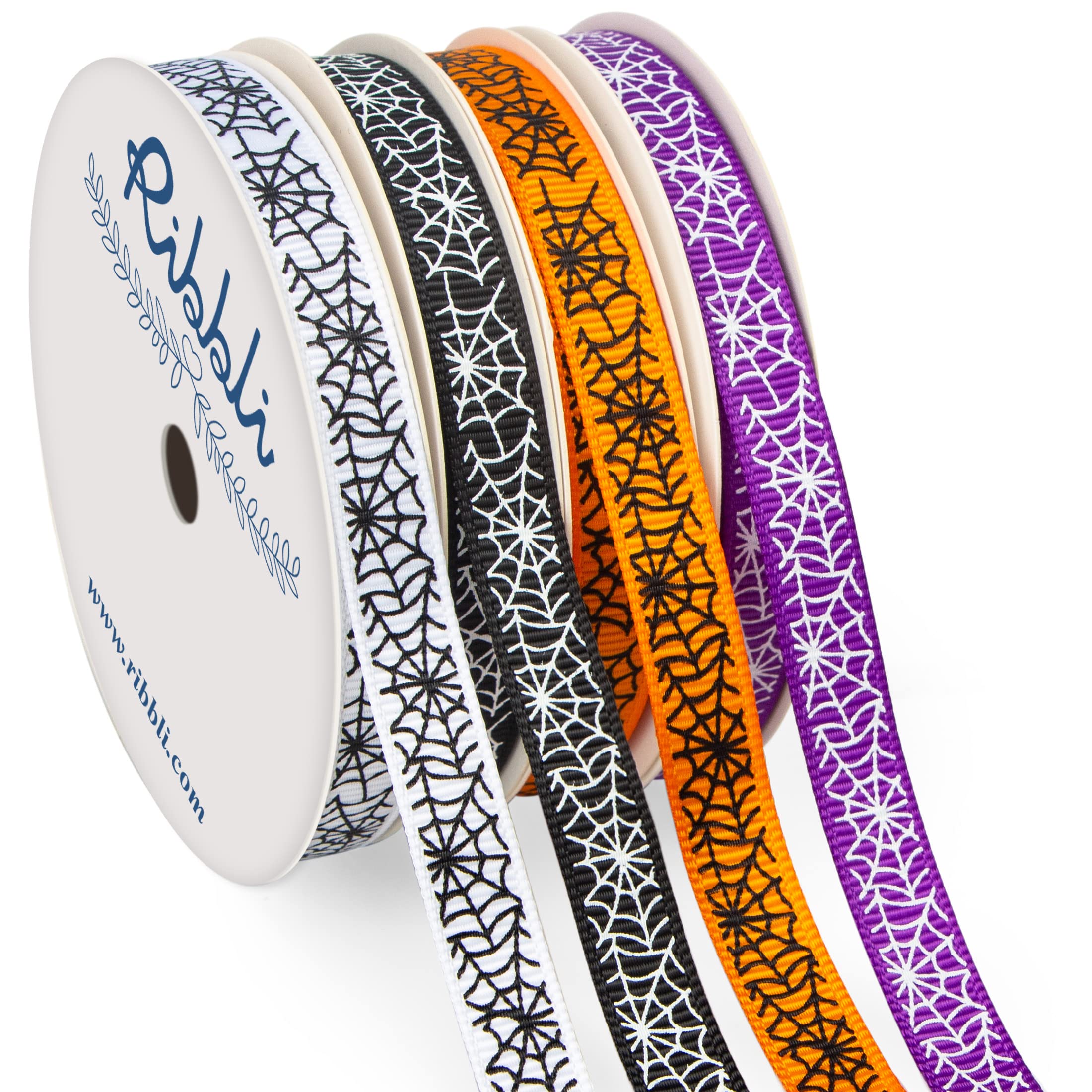 Amazon.com: Ribbli Halloween Ribbon,4 Rolls Halloween Spider Web ...