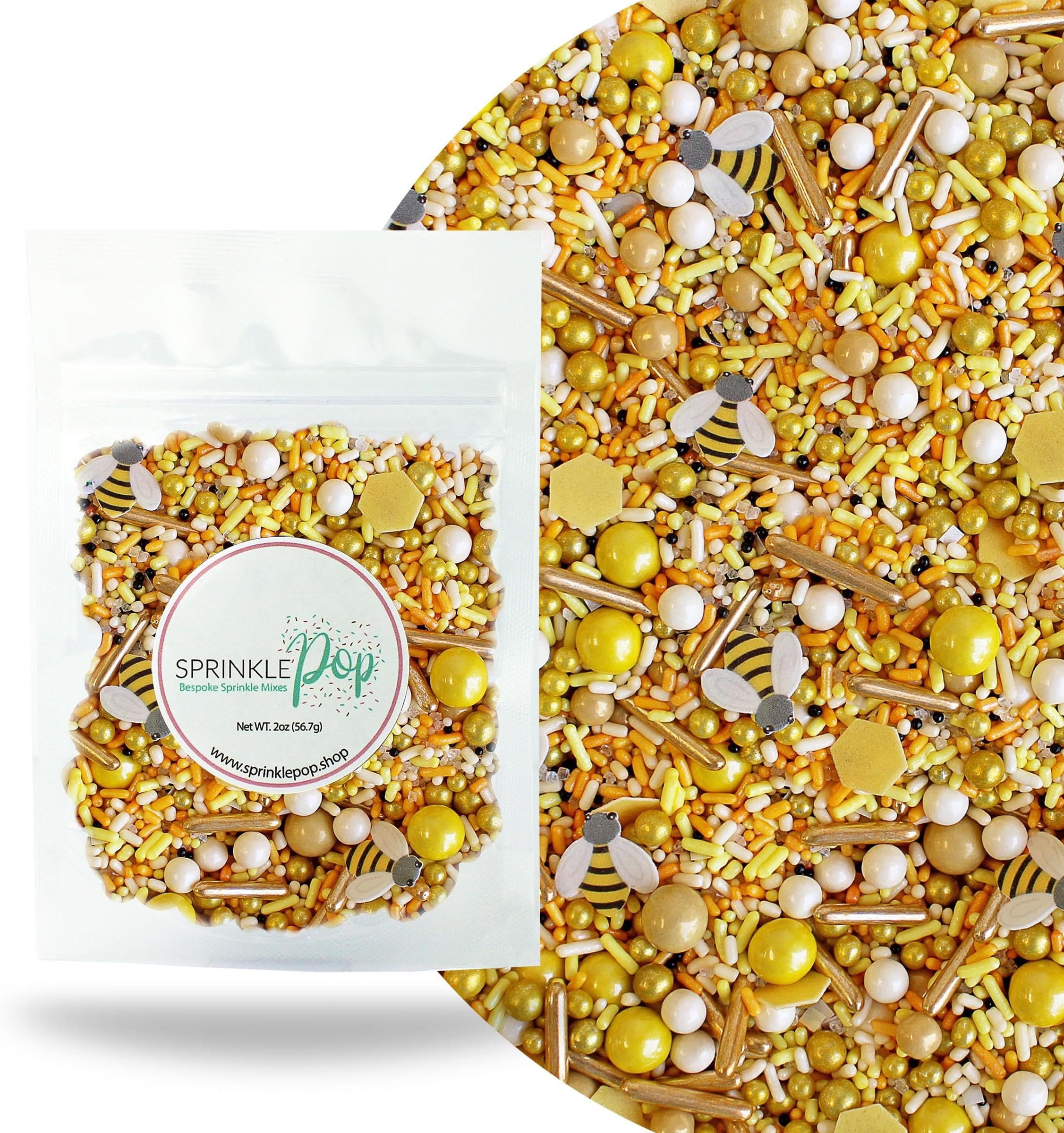 Amazon.com: Sprinkle Pop Honey Bee Sprinkle Mix| Yellow Gold Sprinkles ...