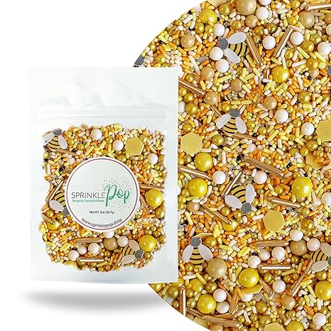 Amazon.com: Sprinkle Pop Honey Bee Sprinkle Mix| Yellow Gold Sprinkles ...