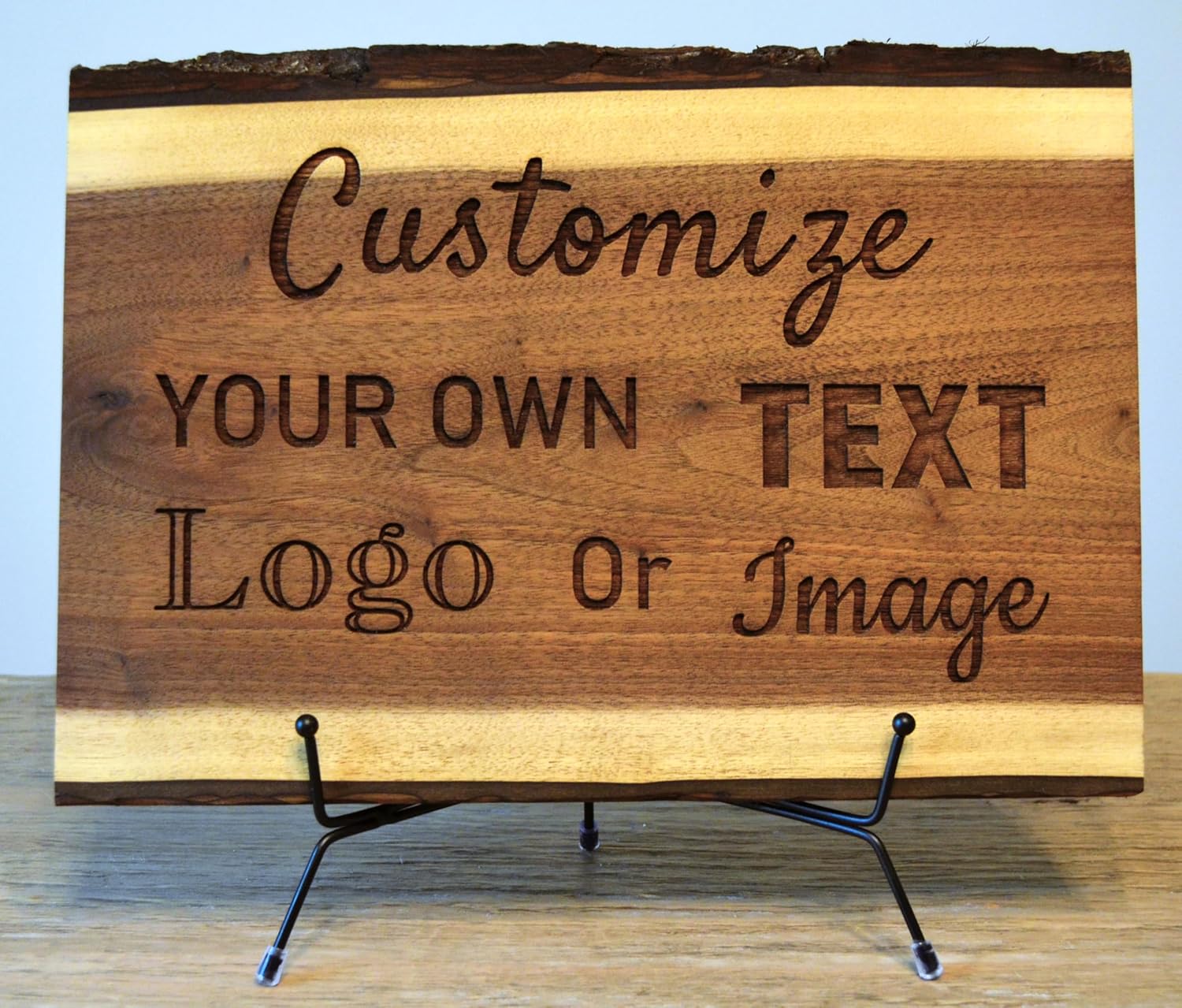 Amazon.com: Personalized Walnut Live Edge Wood Sign Display Gift ...