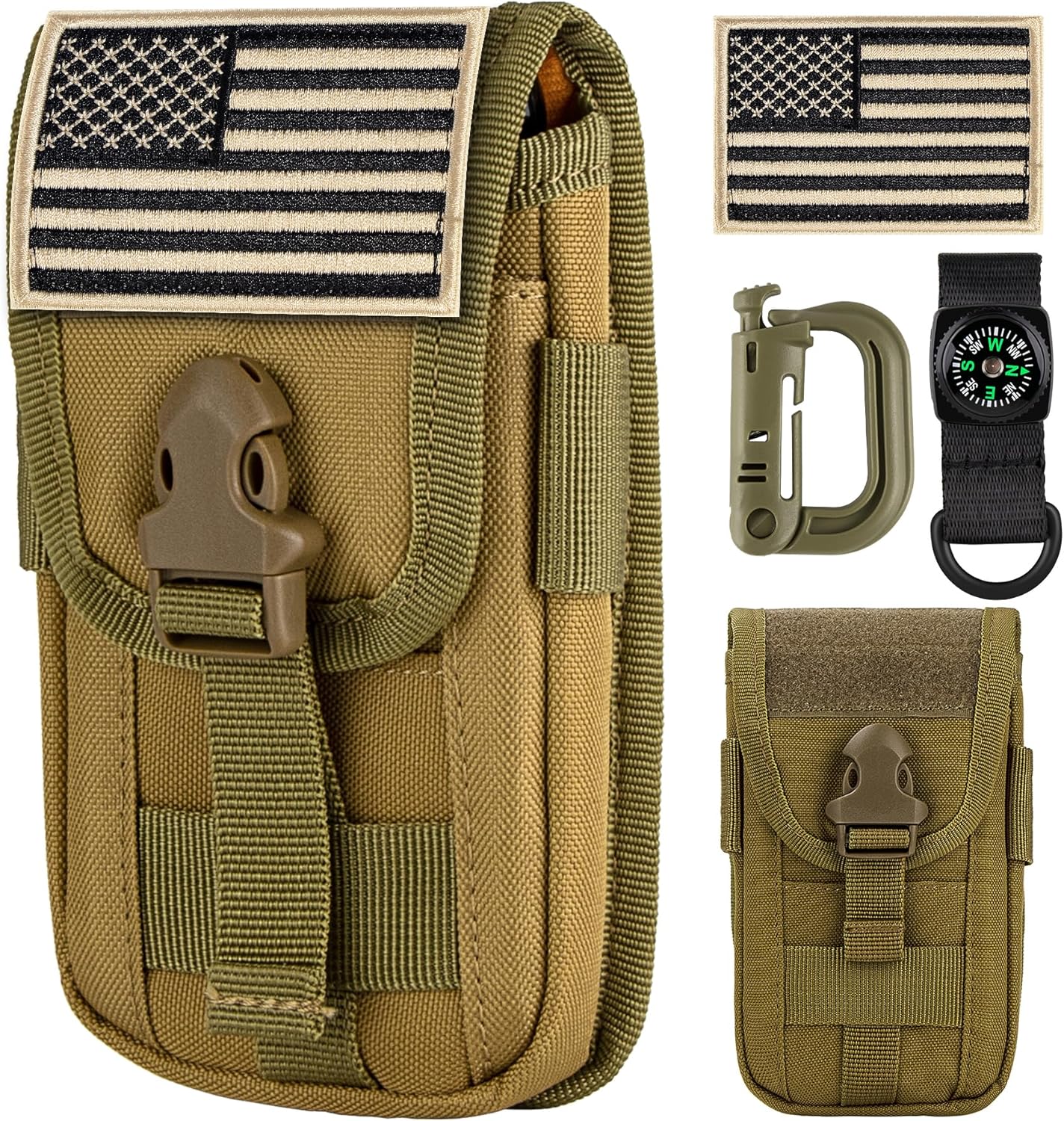 Amazon.com: bvya Tactical Molle Phone Pouch, Smartphone Waist Belt ...