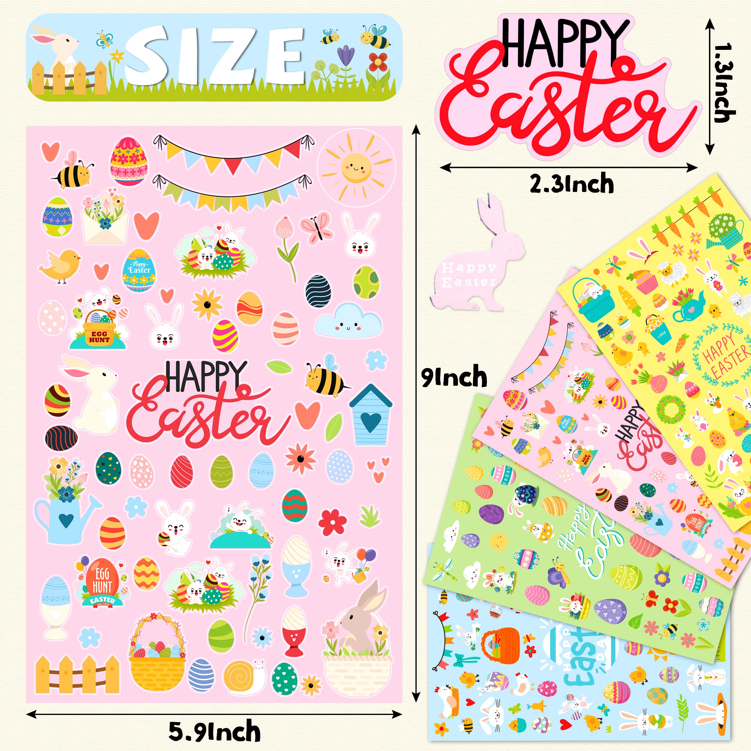 Snapklik.com : LINAYE 24 Sheets Easter Stickers For Kids - 1800PCS ...