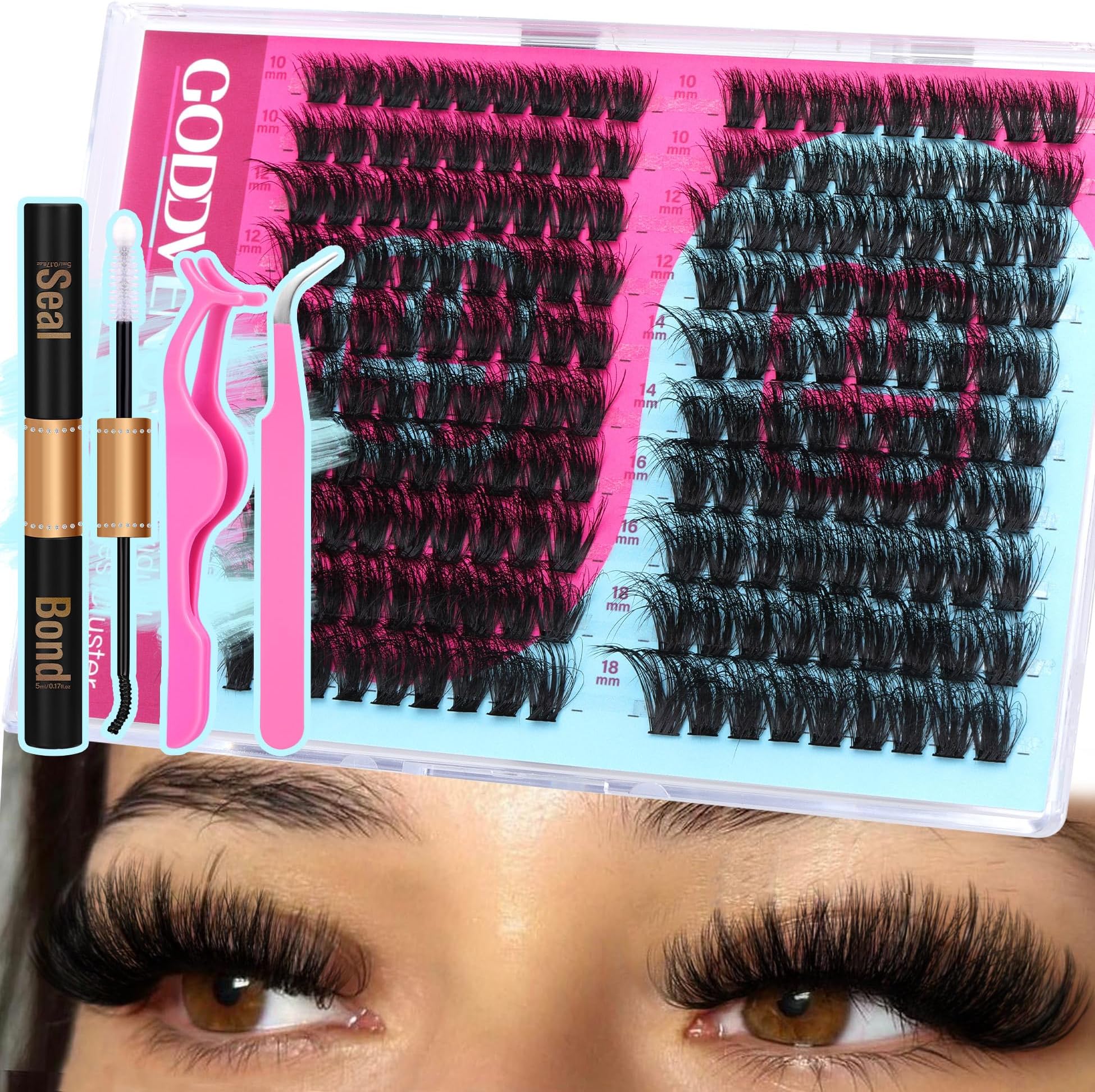 Amazon.com: Lash Extension Kit 280pcs Fluffy Cluster Eyelash Extension ...