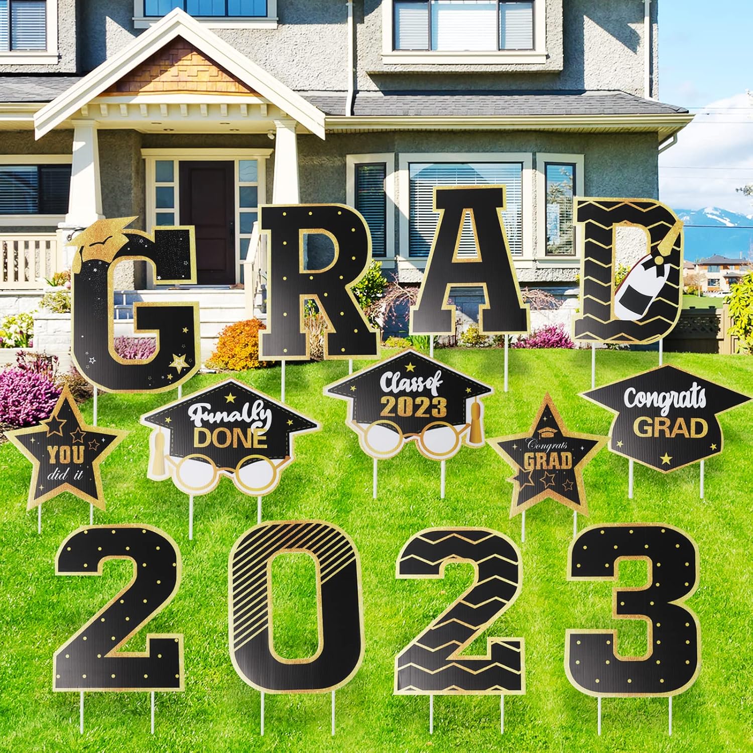 Amazon.com : 13 Pcs Graduation Yard Sign 2023, Graduation Decorations ...