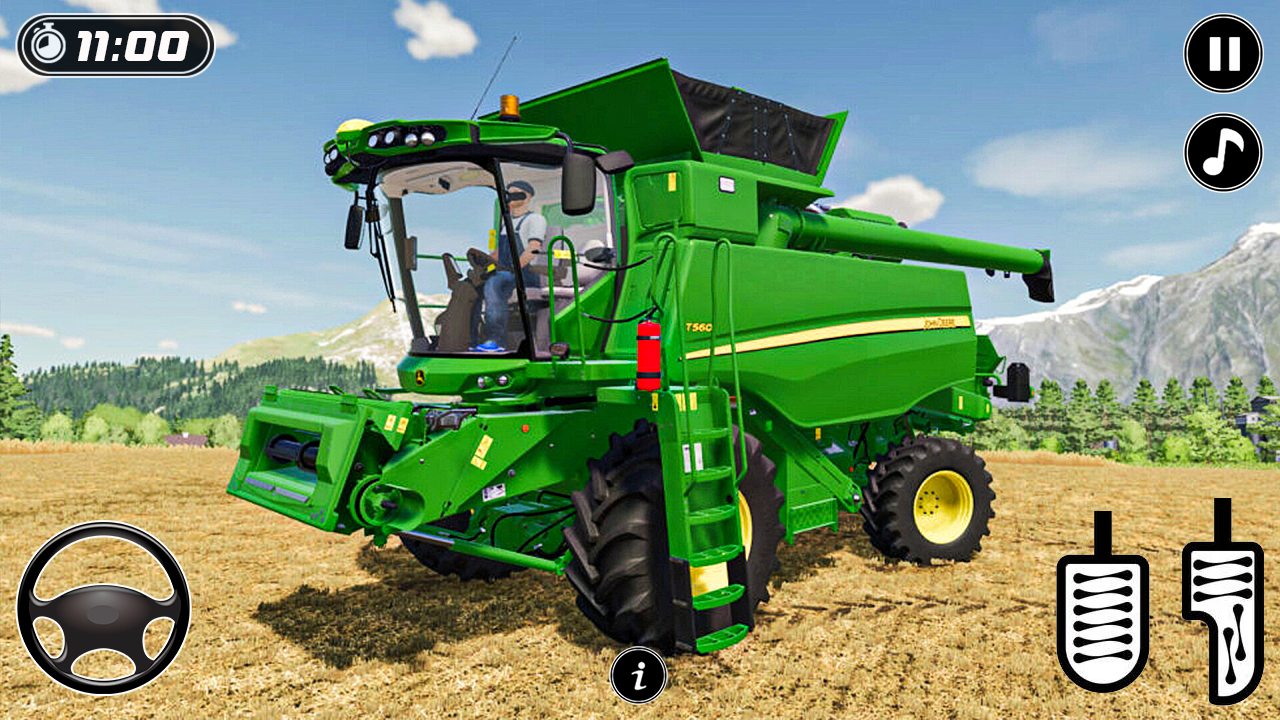 US Tractor Farming Simulator Auto Thresher & Harvester Farm Games 2024 ...