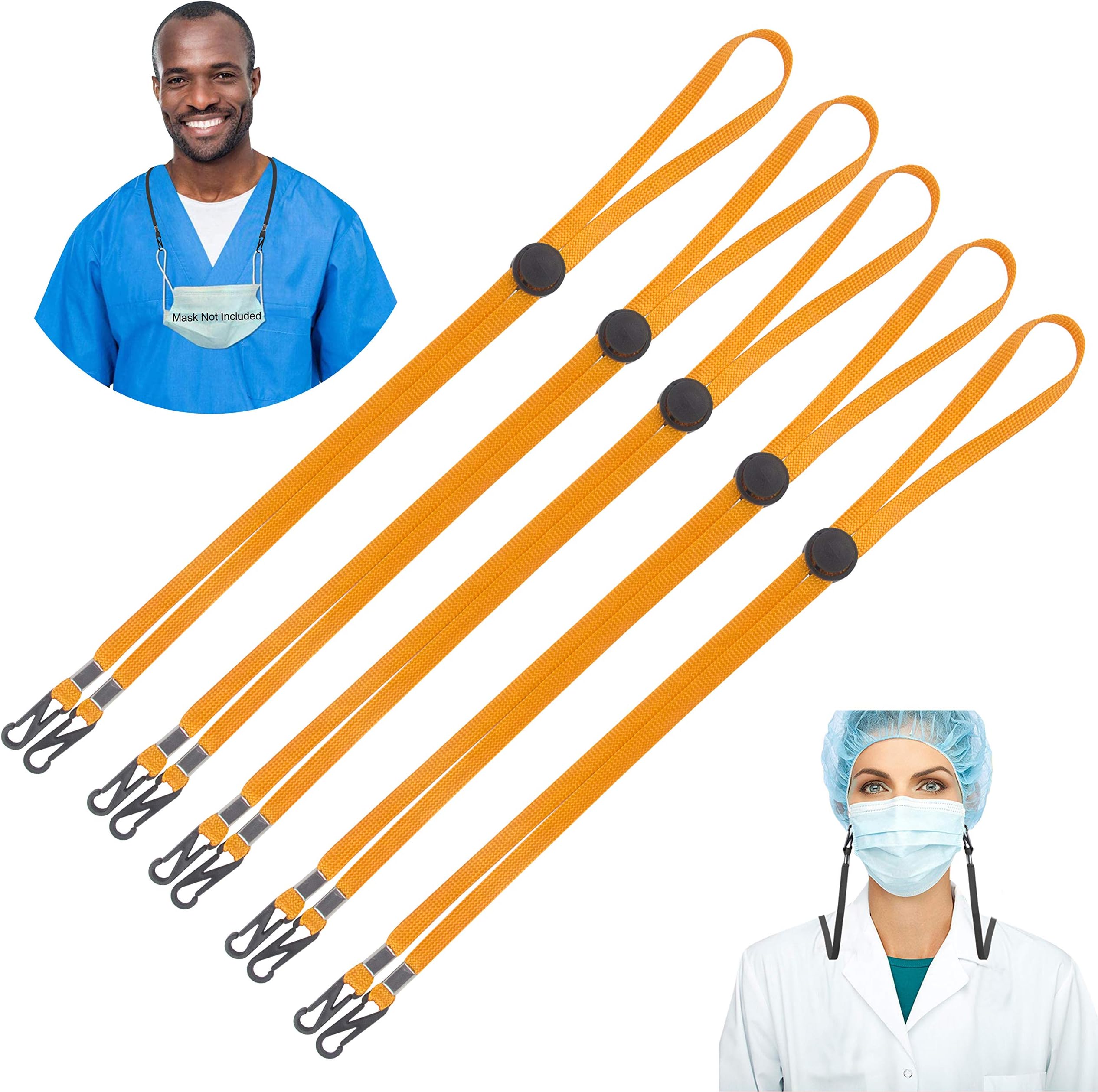 Amazon.com: 14 Pack Adjustable Length Face Mask Lanyard with Clips ...