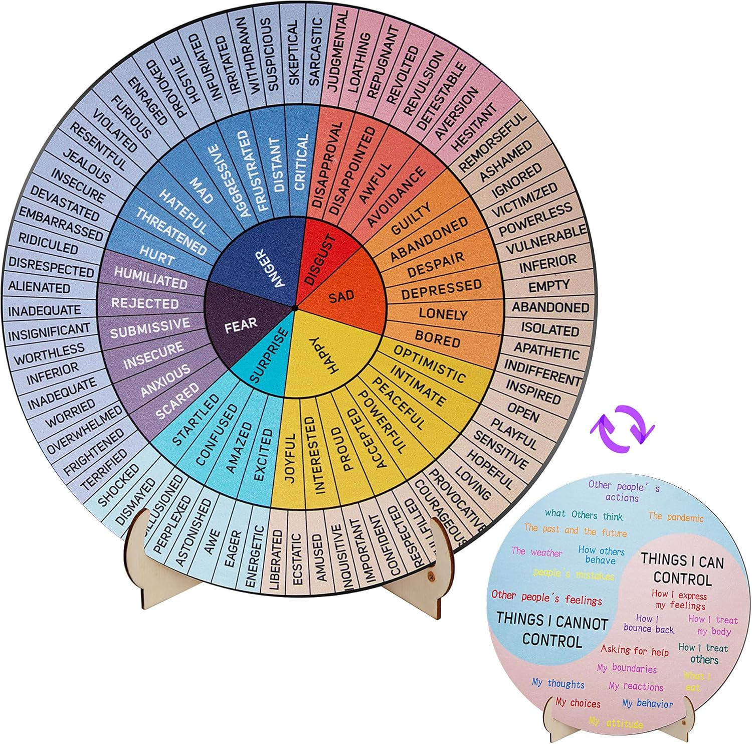Amazon.com : Jeoronuly Feelings Wheel Therapy Office Decor, 5.9 ...