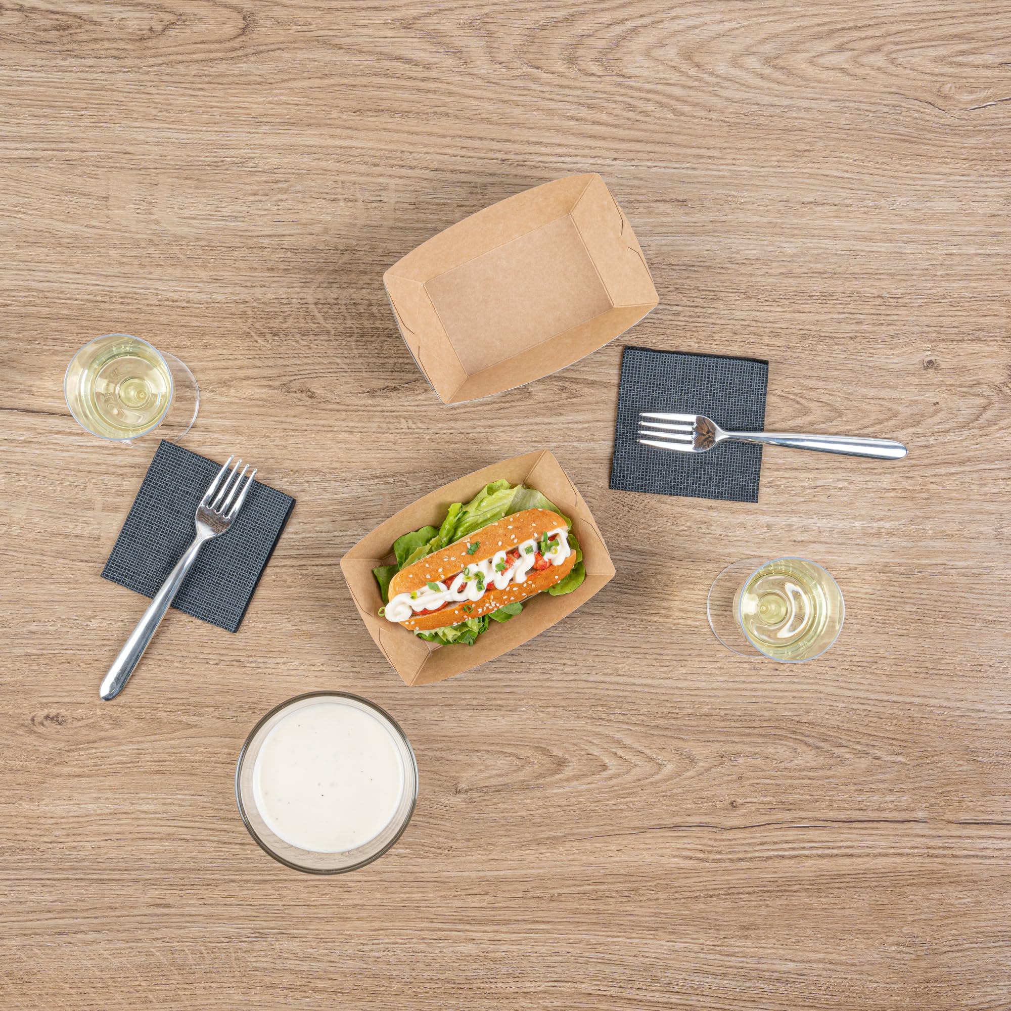 Greaseproof Food Containers Bio Tek 50-Count 1/2 Pound - Greaseproof ...