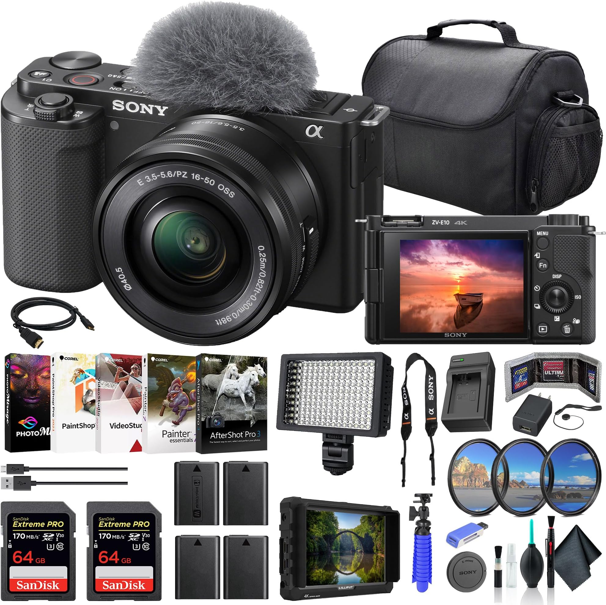 Amazon.com : Sony ZV-E10 Mirrorless Camera with 16-50mm Lens Black ...
