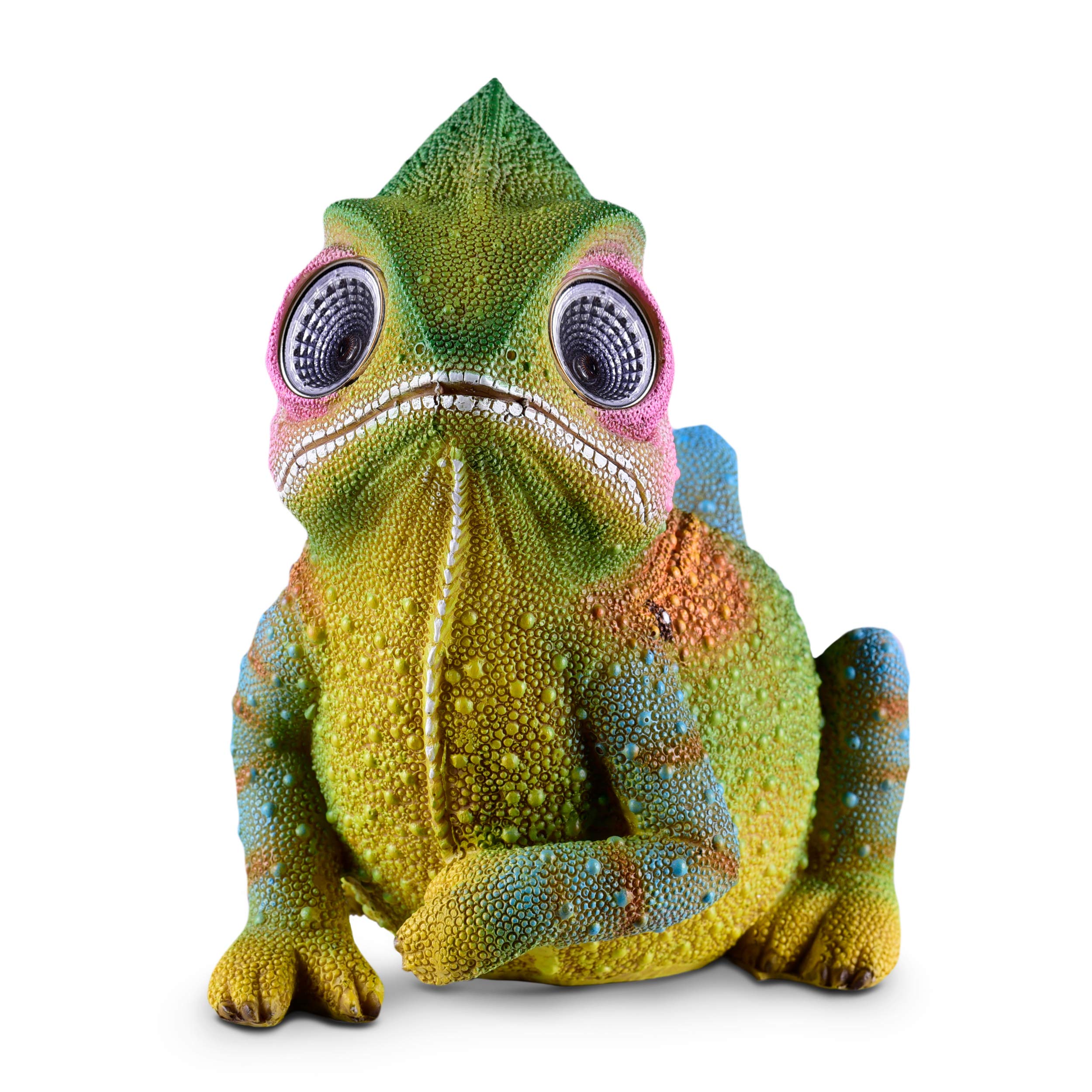 Solar Garden Decor Figurine - Chameleon Planter | LED Outdoor ...