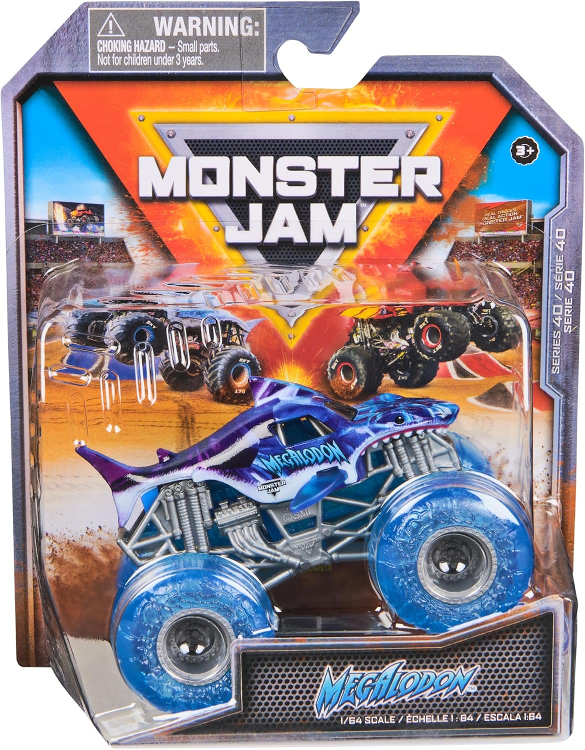 Amazon.com: Monster Jam, Official Megalodon Monster Truck, Die-Cast Vehicle, 1:64 Scale, Kids ...