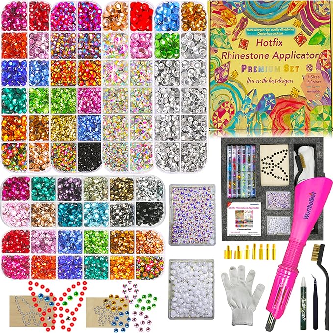 Amazon.com: Hotfix Rhinestones Applicator with Large Rinestones Set and ...