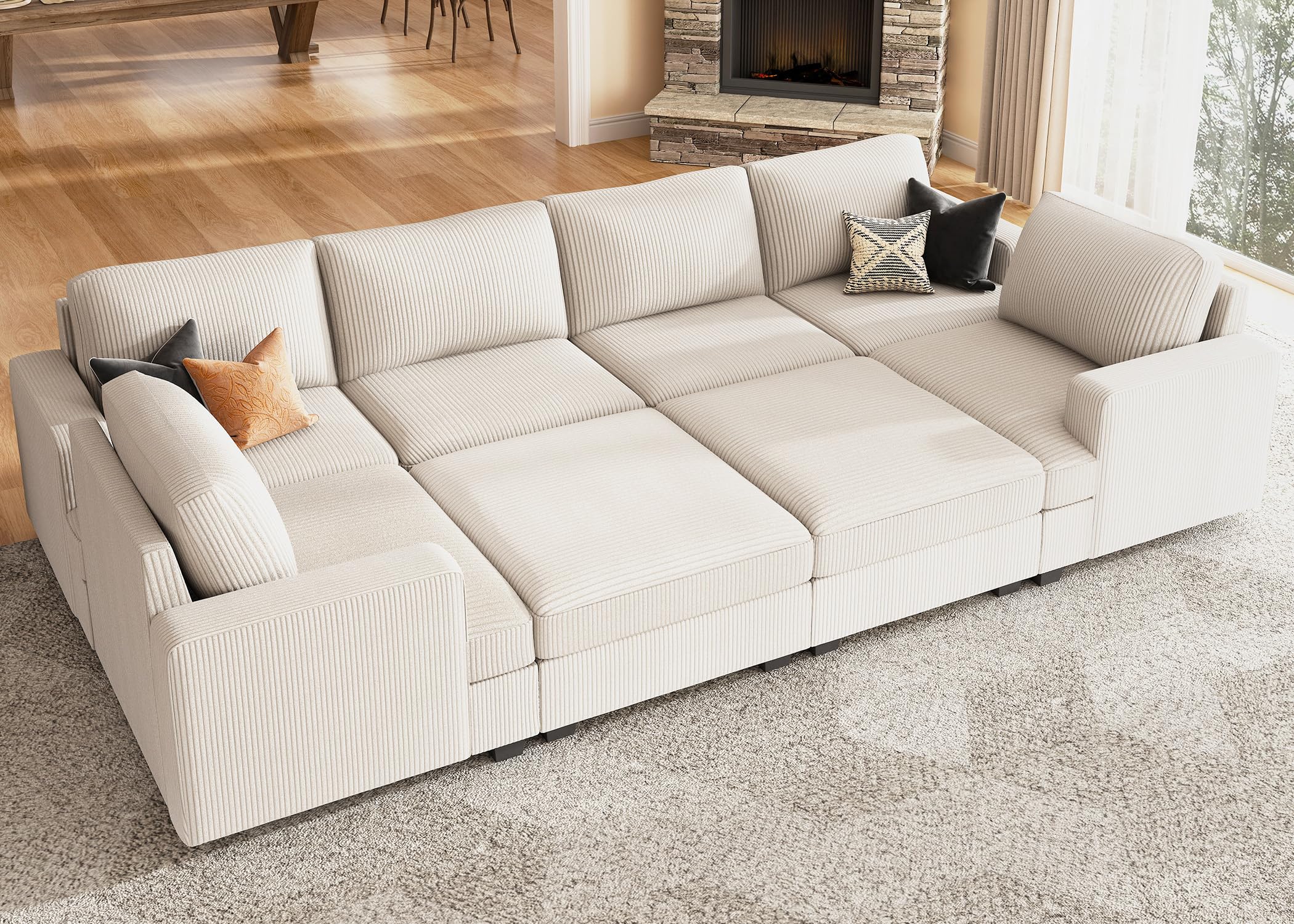 Amazon.com: Nolany Modular Sectional Couch with Storage Ottoman ...