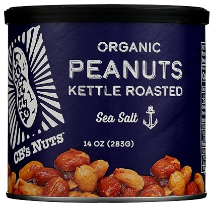 Amazon.com : Cbs Nuts Organic Kettle Roasted Sea Salt Peanuts, 14 Oz ...