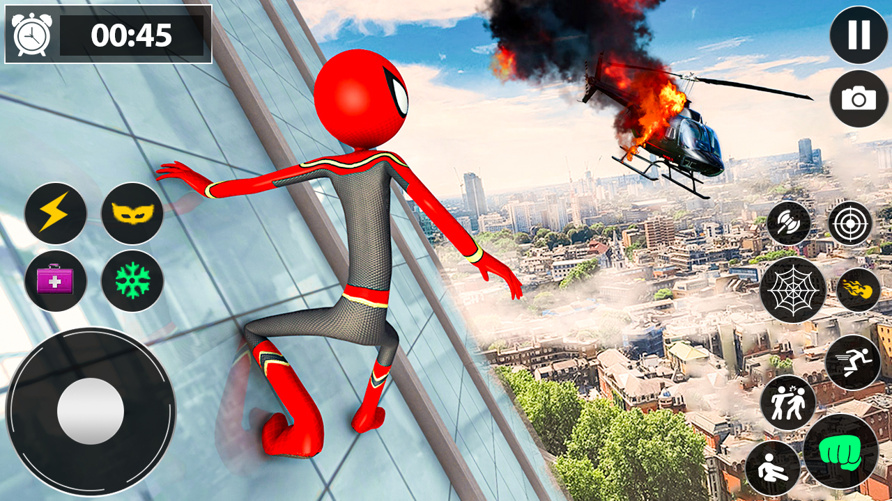 Amazing Flying Stickman Rope Gangster Spider Hero Games: Real Spider ...