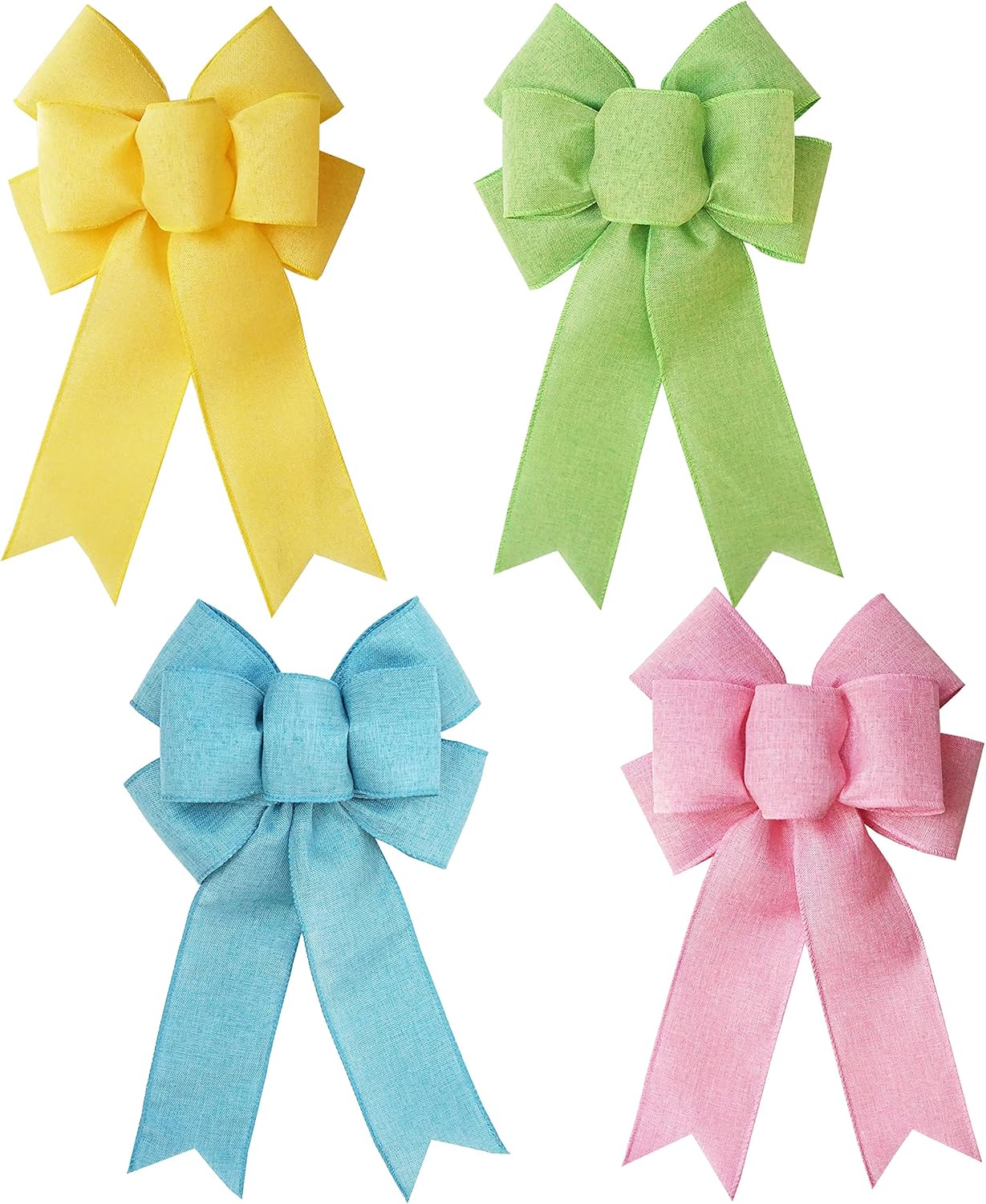 Amazon.com: Cintago Pastel Easter Bows, 4 Pcs Rustic Linen Burlap ...