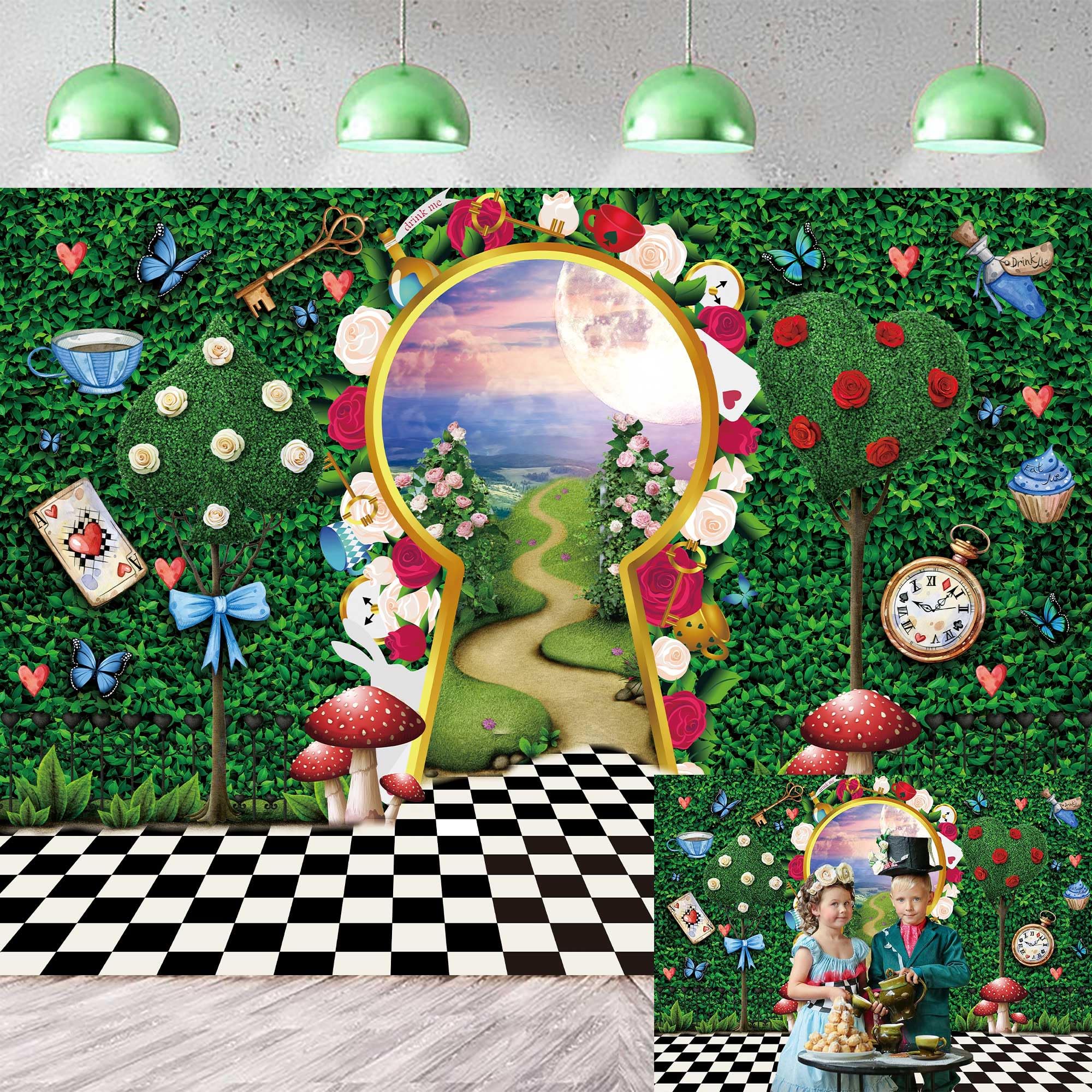 Alice In Wonderland Backdrops Wonderland Keyhole Printed Backdrop