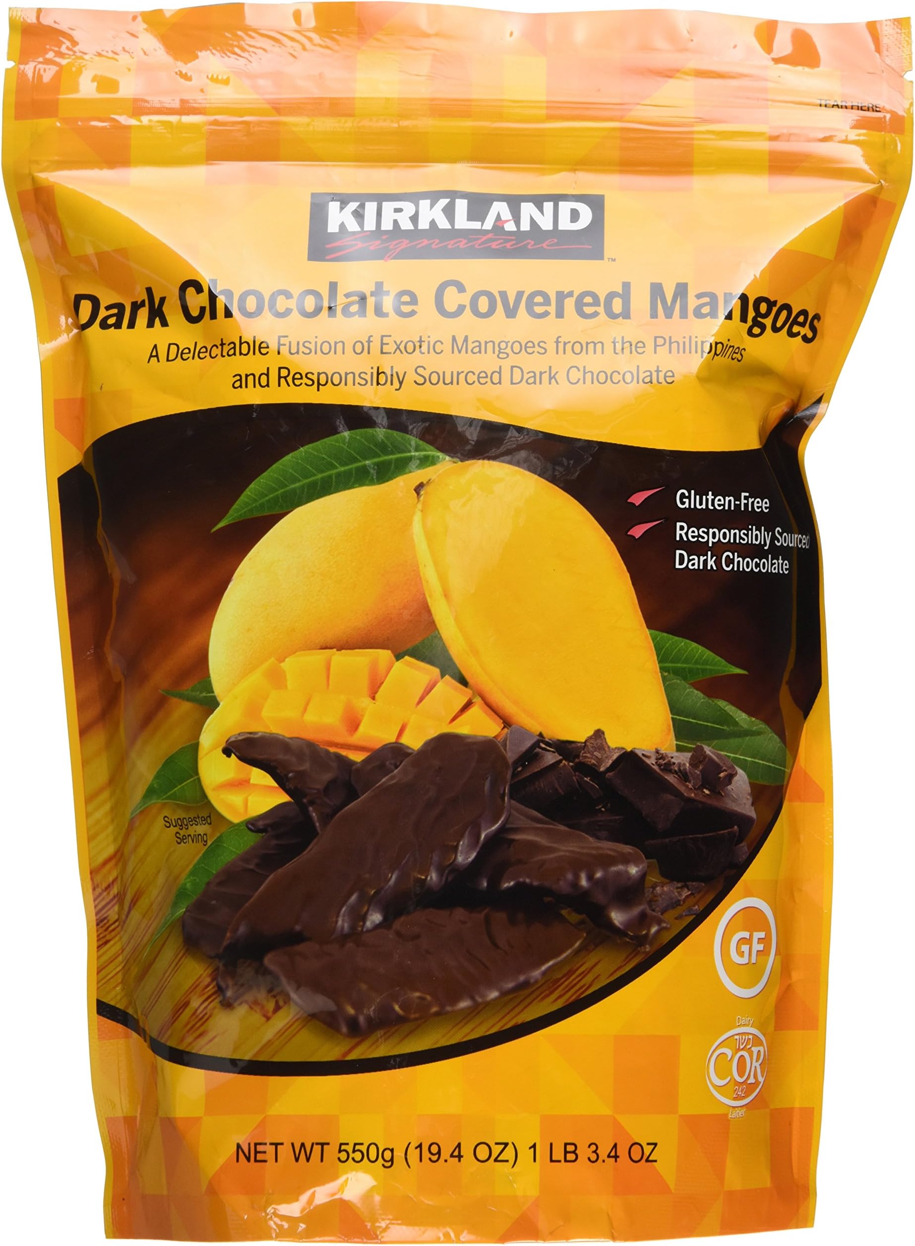 Amazon.com : Kirkland Dark Chocolate Covered Mangoes 19.4 oz. (Pack of ...