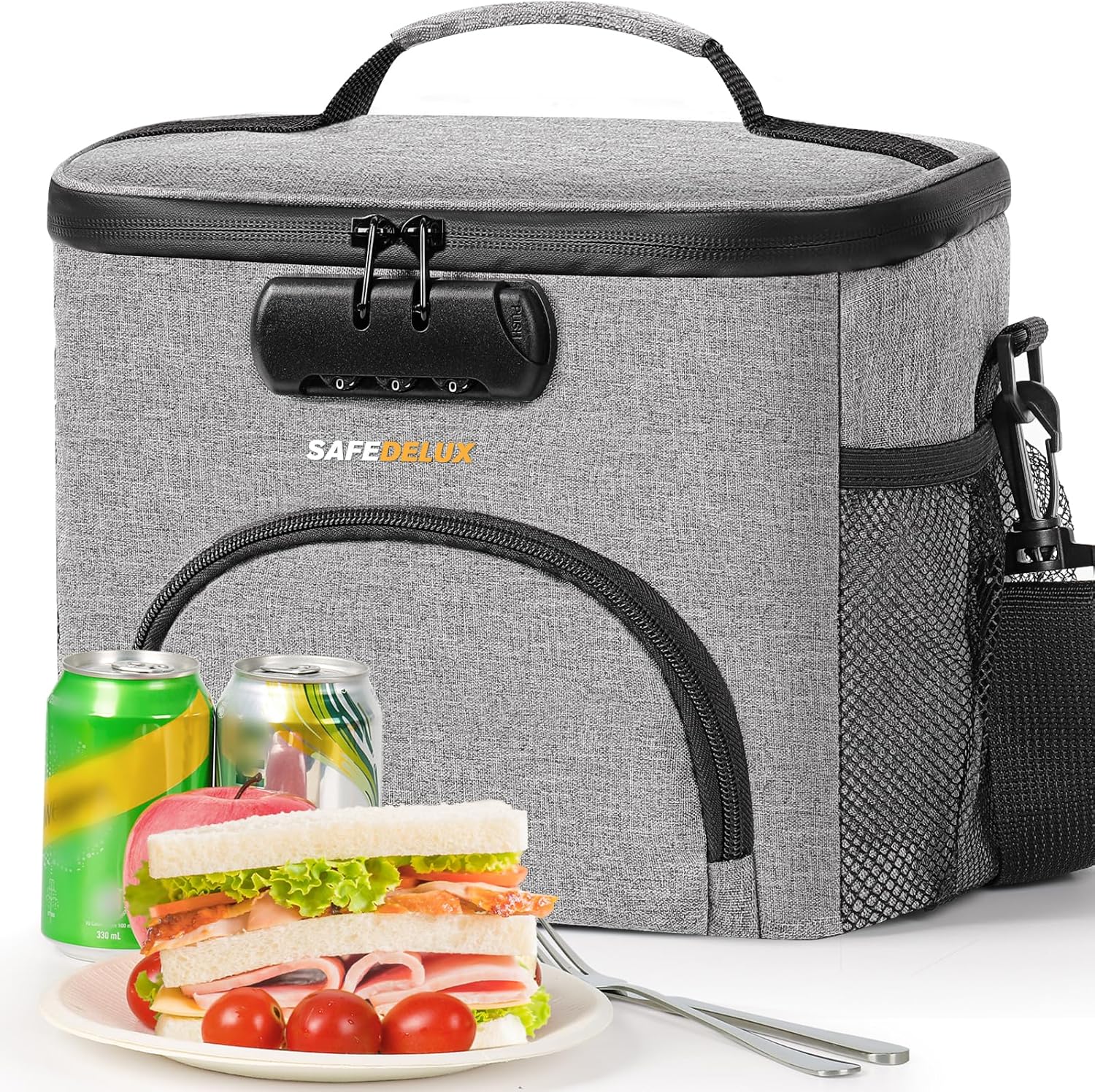 Amazon.com: SafeDelux Insulated Lunch Bag with Combination Lock ...