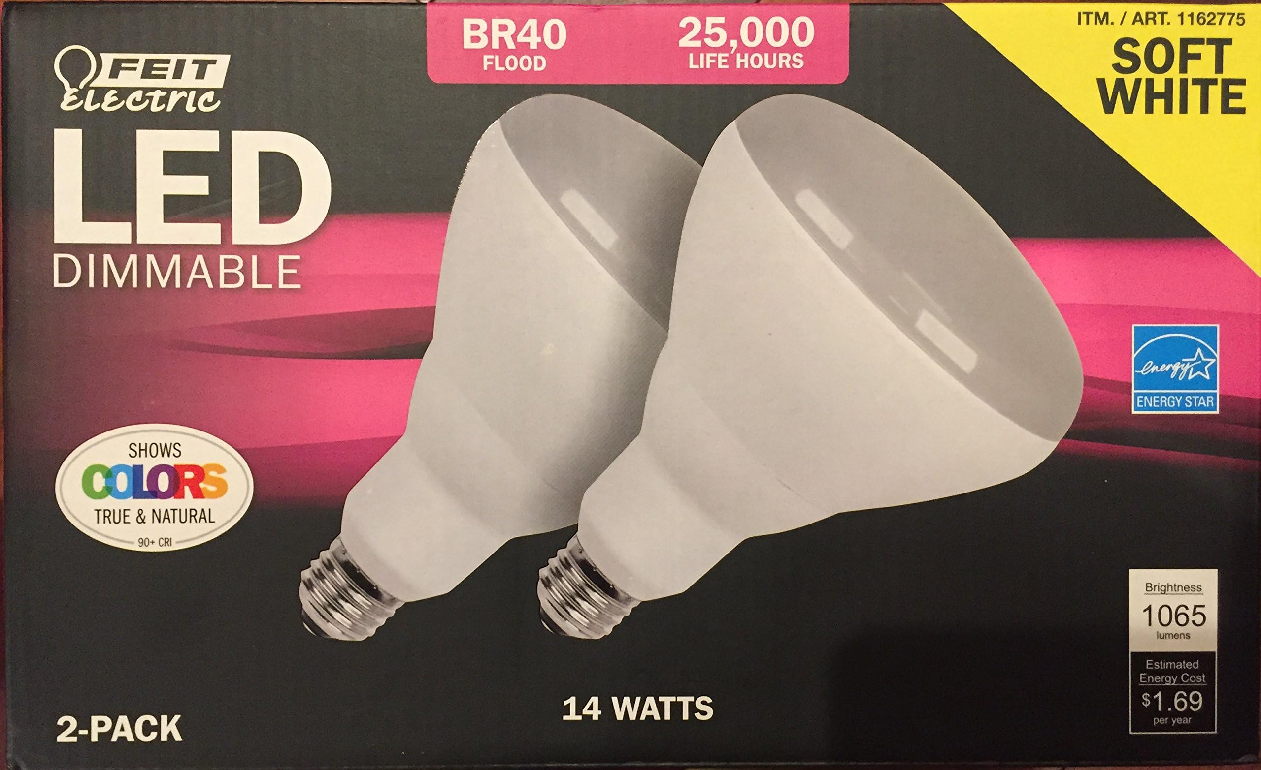 Feit BR40 Flood Dimmable LED Light Bulb 2-Pack - Amazon.com