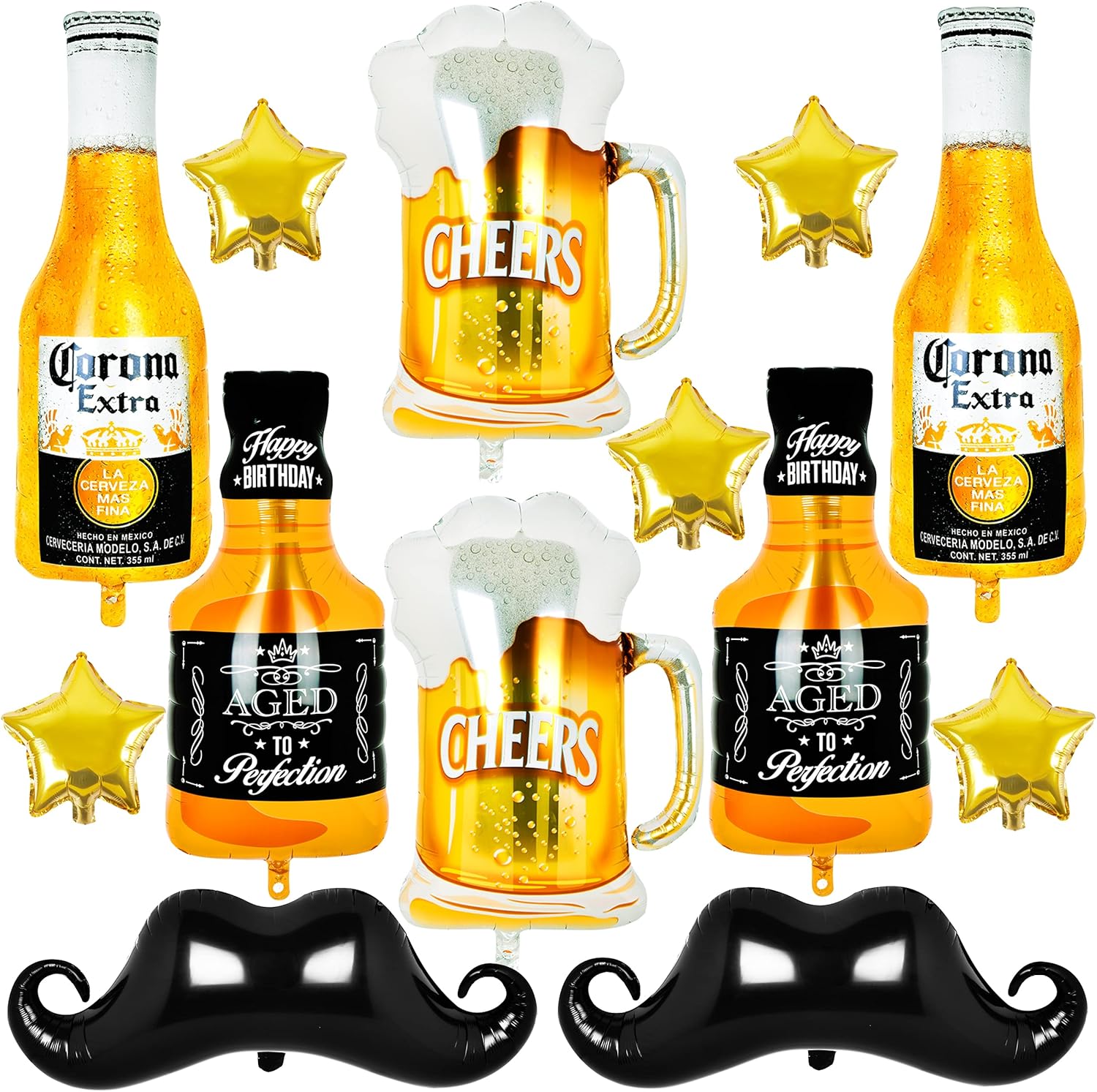 Amazon.com: 13Pcs Beer Mylar Helium Balloons Corona Whiskey Bottle Beer ...