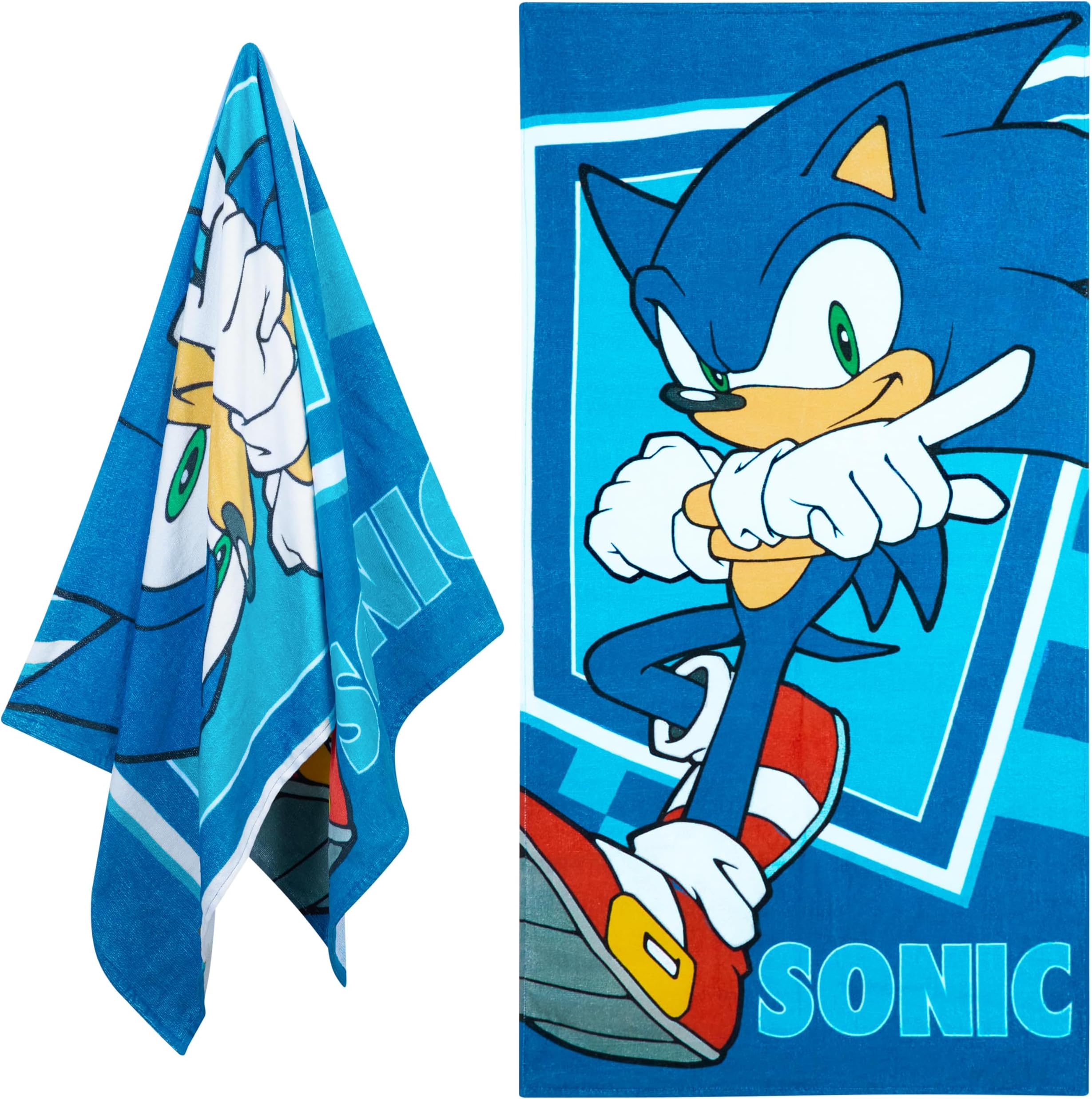 Amazon.com: Sonic The Hedgehog Towel Poncho | Boys Beach Towel | Gaming ...