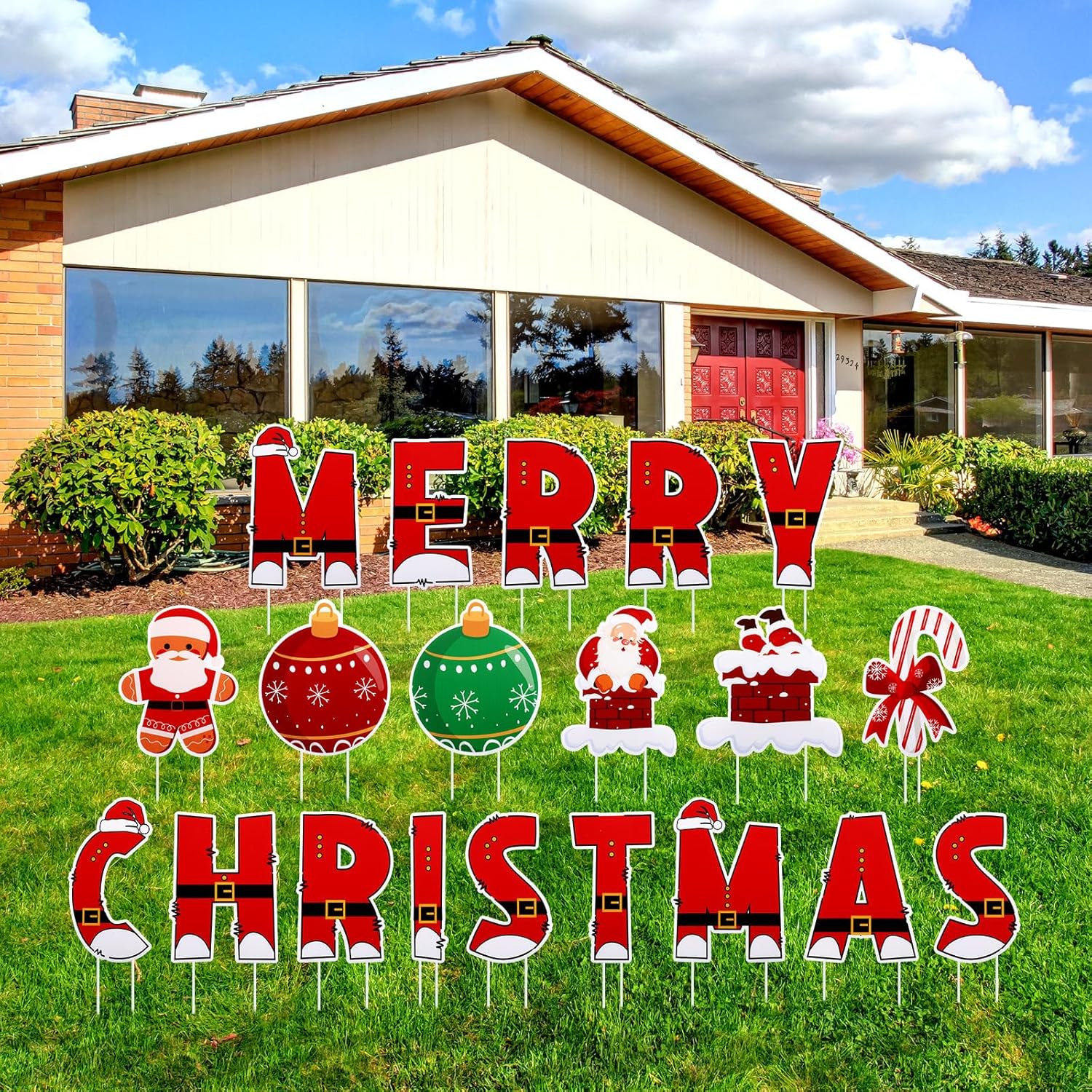 Amazon.com : Soaoo 16 Pcs Merry Christmas Yard Signs with Stakes ...