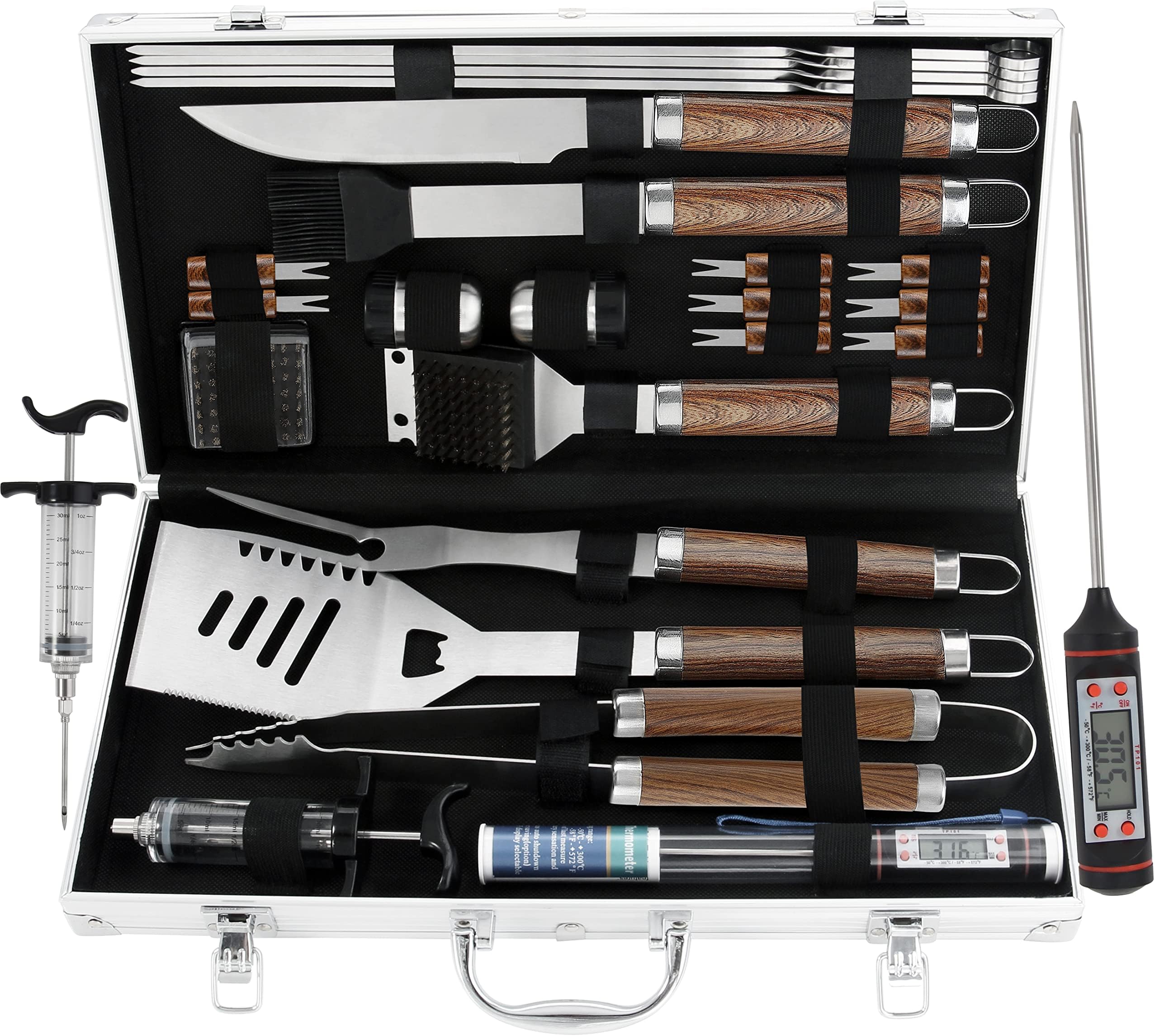 Amazon.com : Mr. Bar-B-Q Deluxe BBQ Tool Set | All in One BBQ Tool Set ...