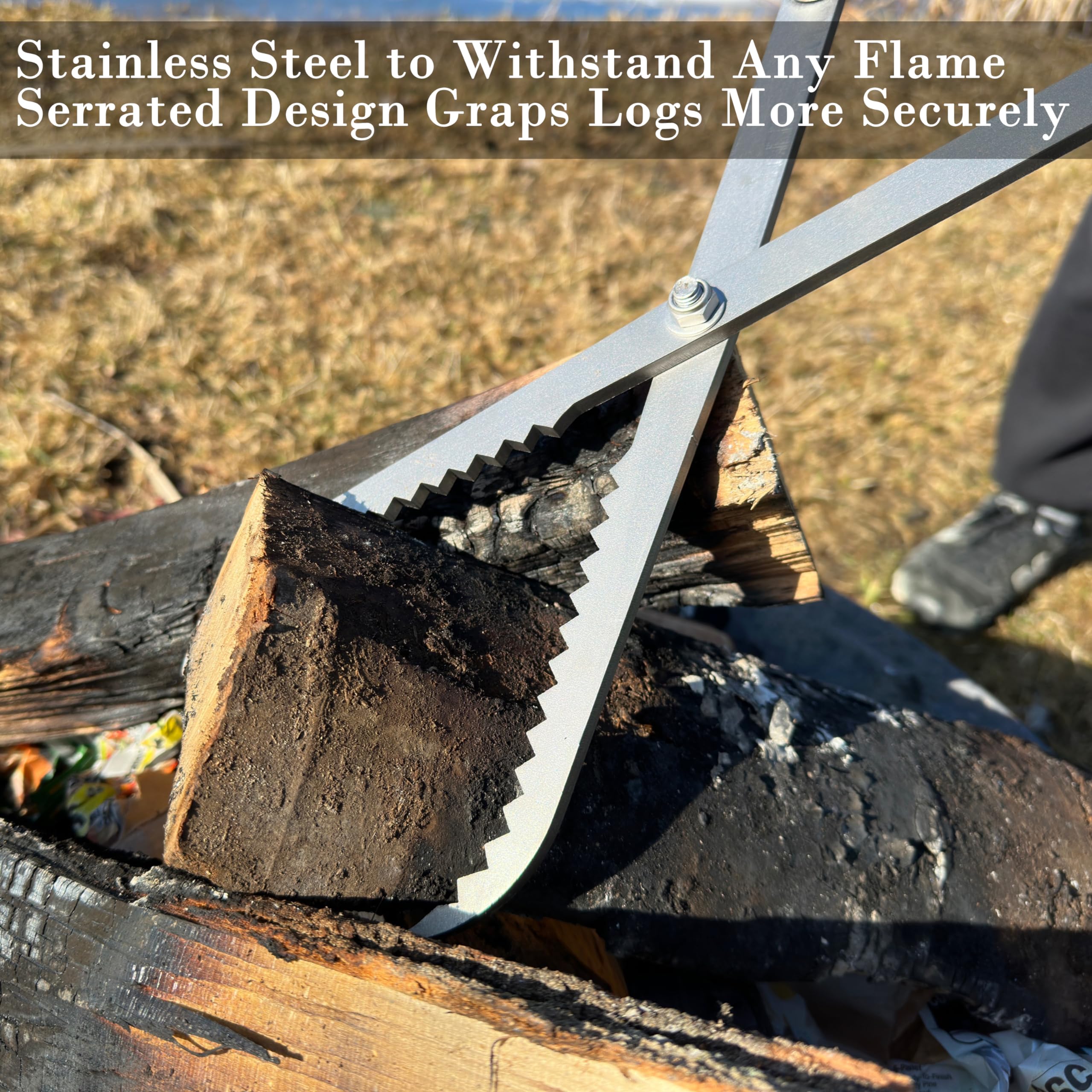 Snapklik.com : Fire Tongs Stainless Steel, 42in Heavy Duty Accordion ...