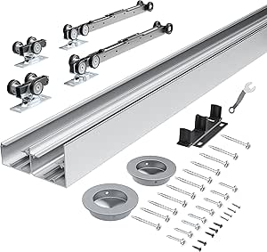 Amazon.com: COSHOMER 4FT Bypass Door Hardware, Closet Door Track Kit ...
