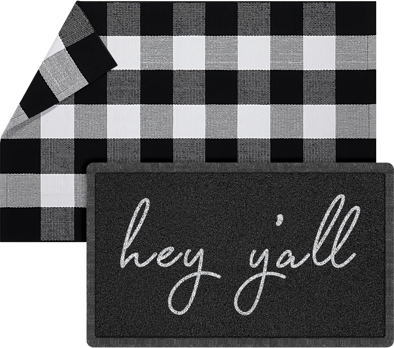 Amazon.com: 2PCS Front Porch Decor Mats, Hello Door Mat and Buffalo ...