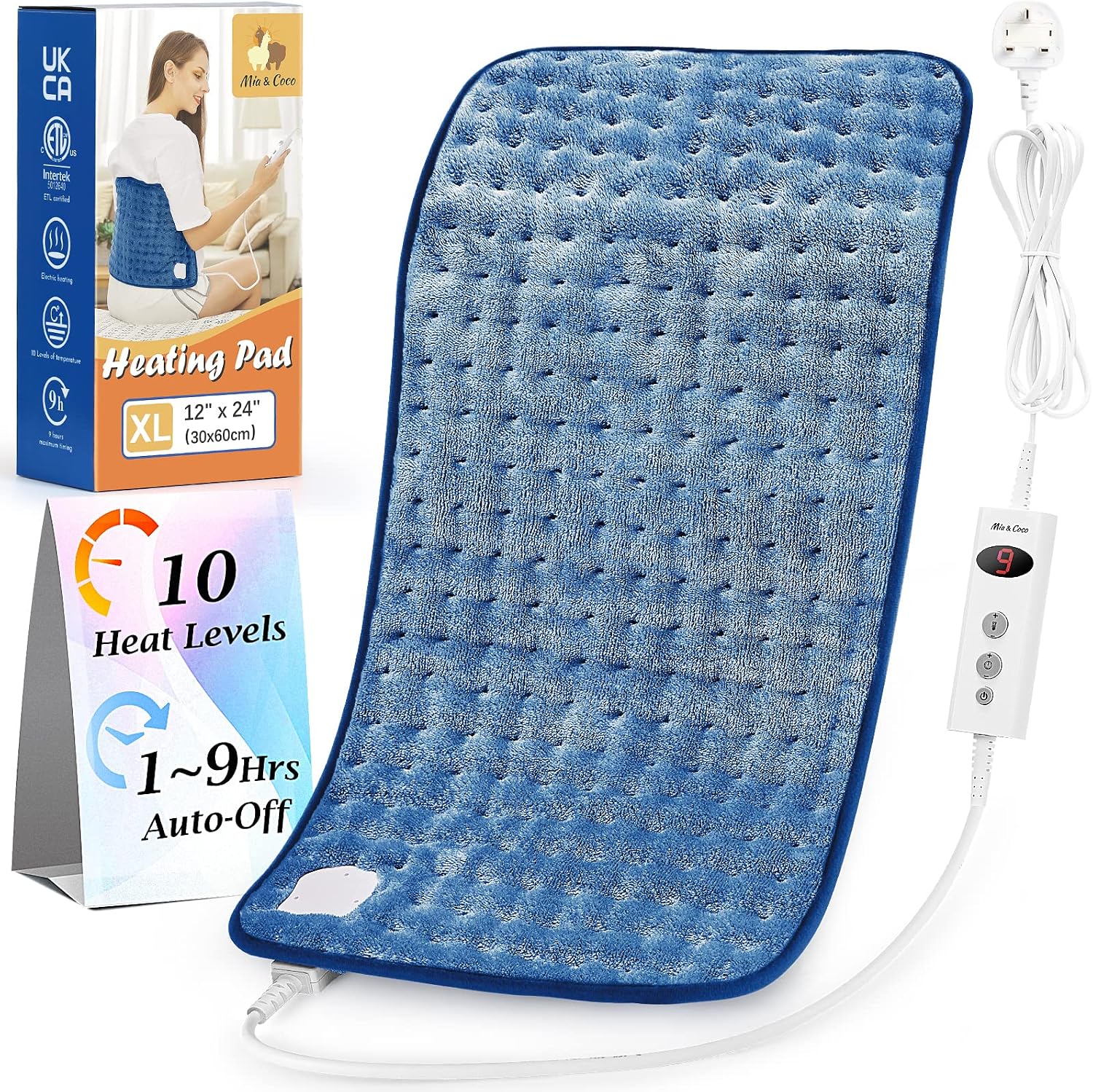 Amazon.com: Electric Heating Pad for Back Neck Shoulders, Heat Pad with ...