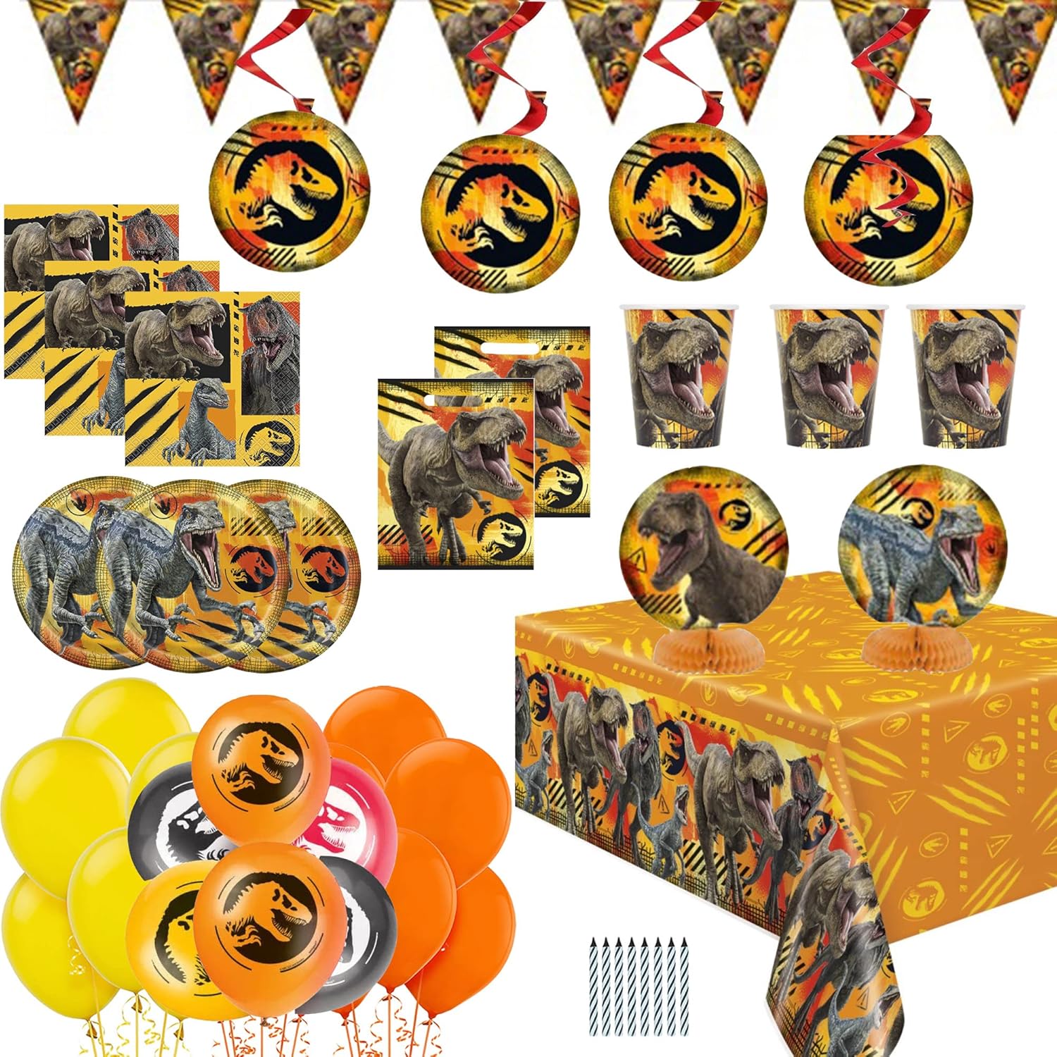 Amazon.com: Jurassic World Boy Birthday Party Supplies and Decoration ...