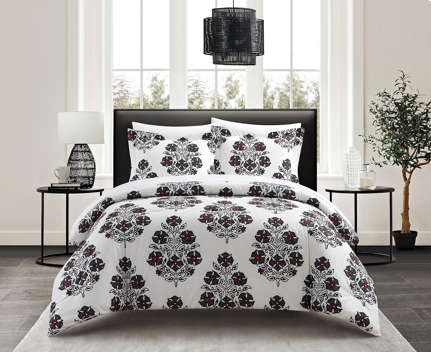 Amazon.com: Chic Home Yazmin 3 Piece Duvet Cover Set Large Scale Floral ...