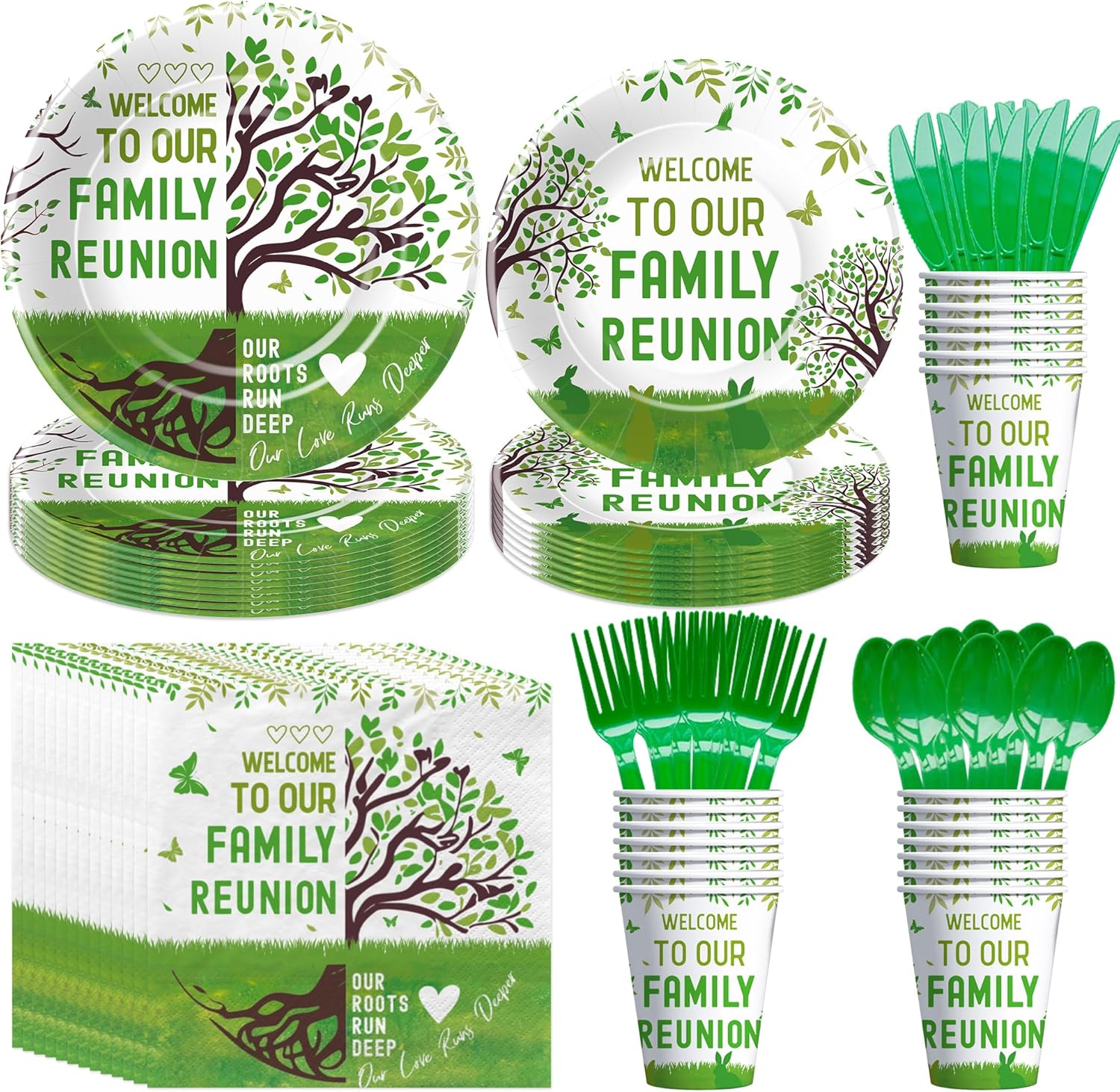 Amazon.com: Xenorik Family Reunion Decorations Tableware, Family Tree ...