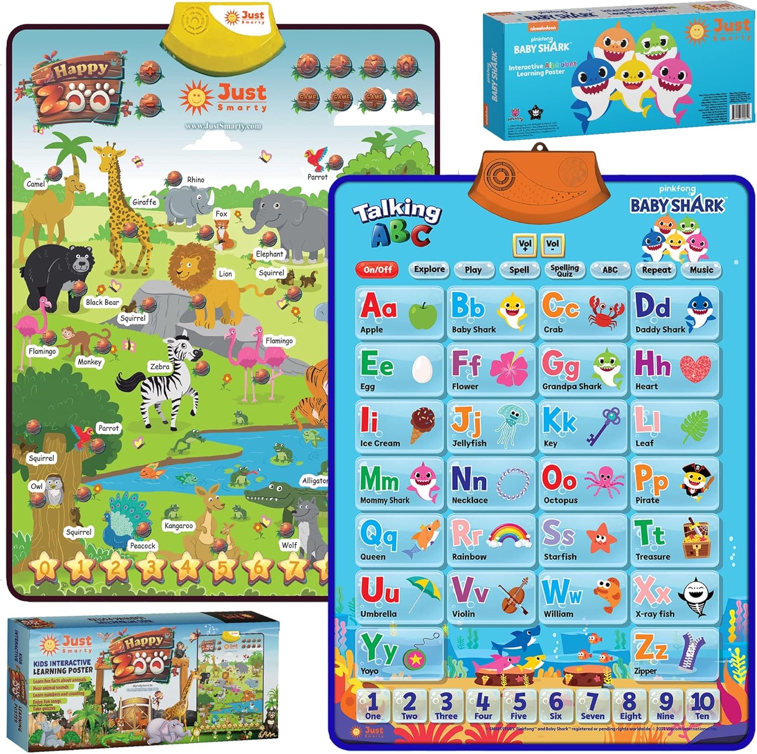 Buy Just Smarty Pinkfong Baby Shark Alphabet Learning and Happy Zoo ...