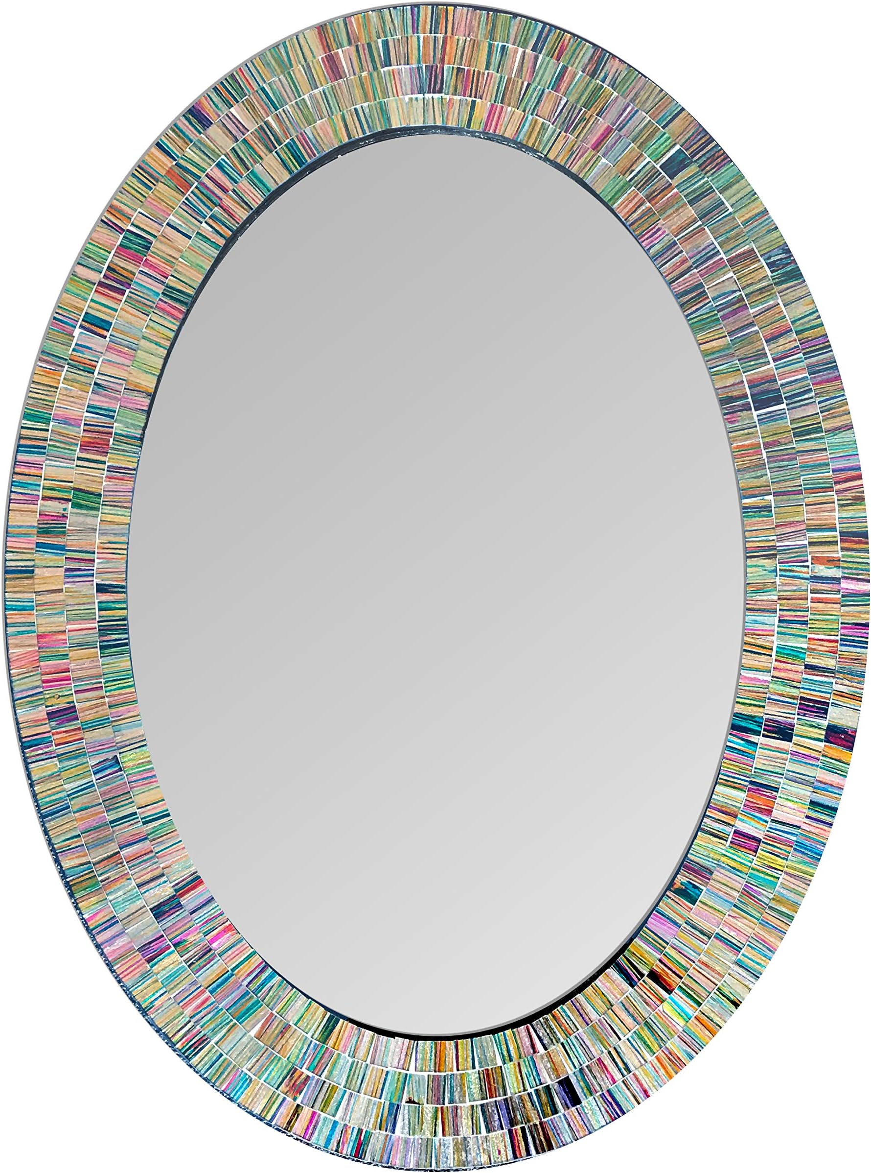 Amazon.com: Keena Wall Mirror in Blue Gray and Ivory Bone and Resin ...