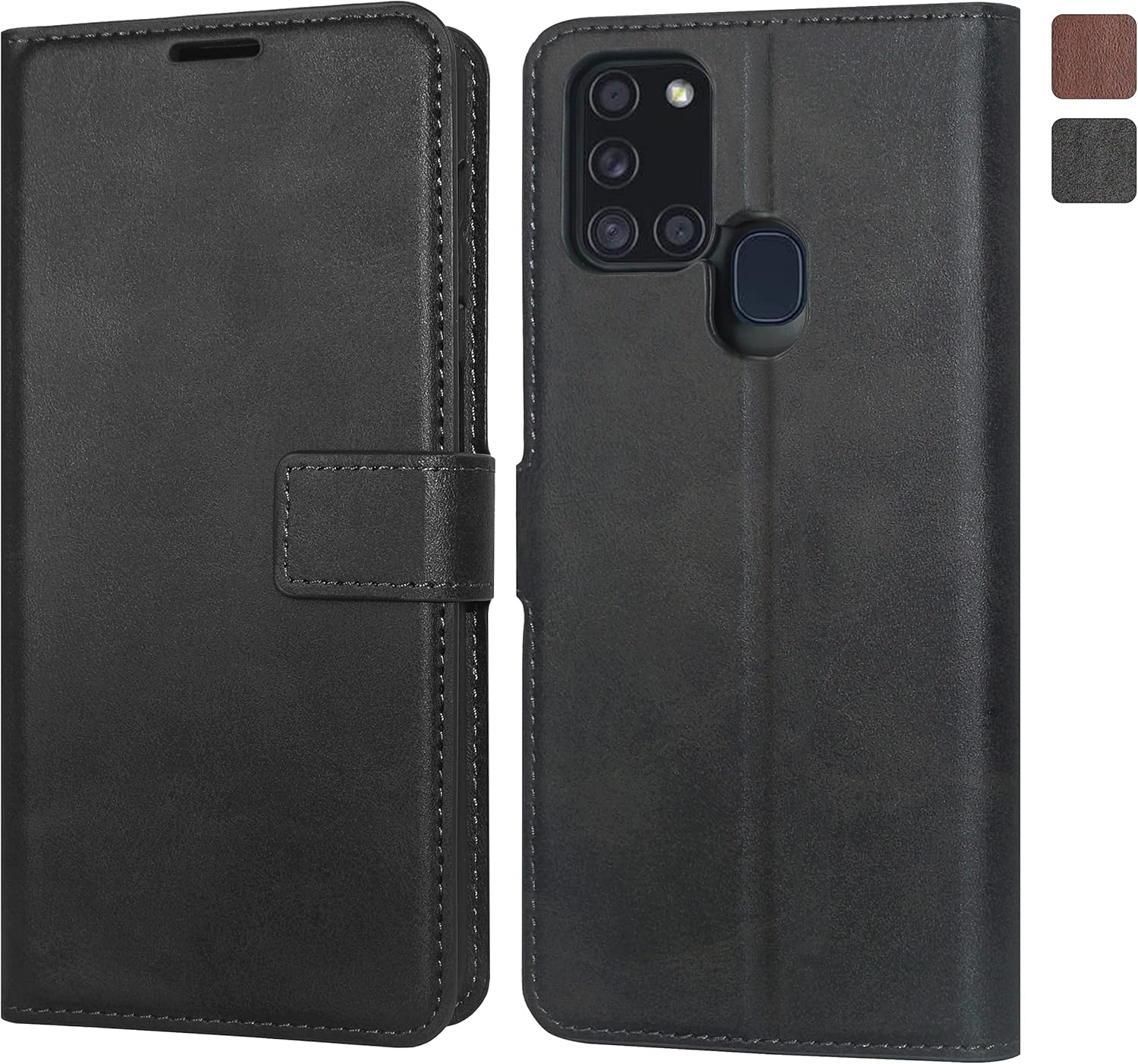 Amazon.com: D DESSVON Galaxy A21S Wallet Case Black for Men, Samsung ...