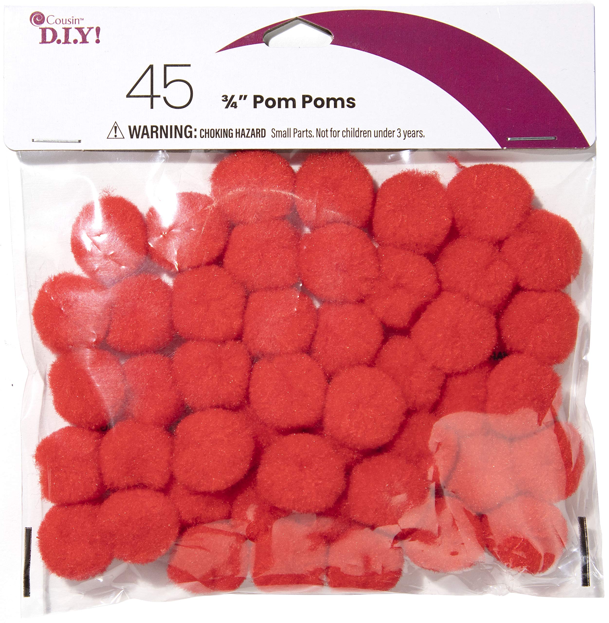Snapklik.com : Cousin DIY Red 3/4 Inch Poms
