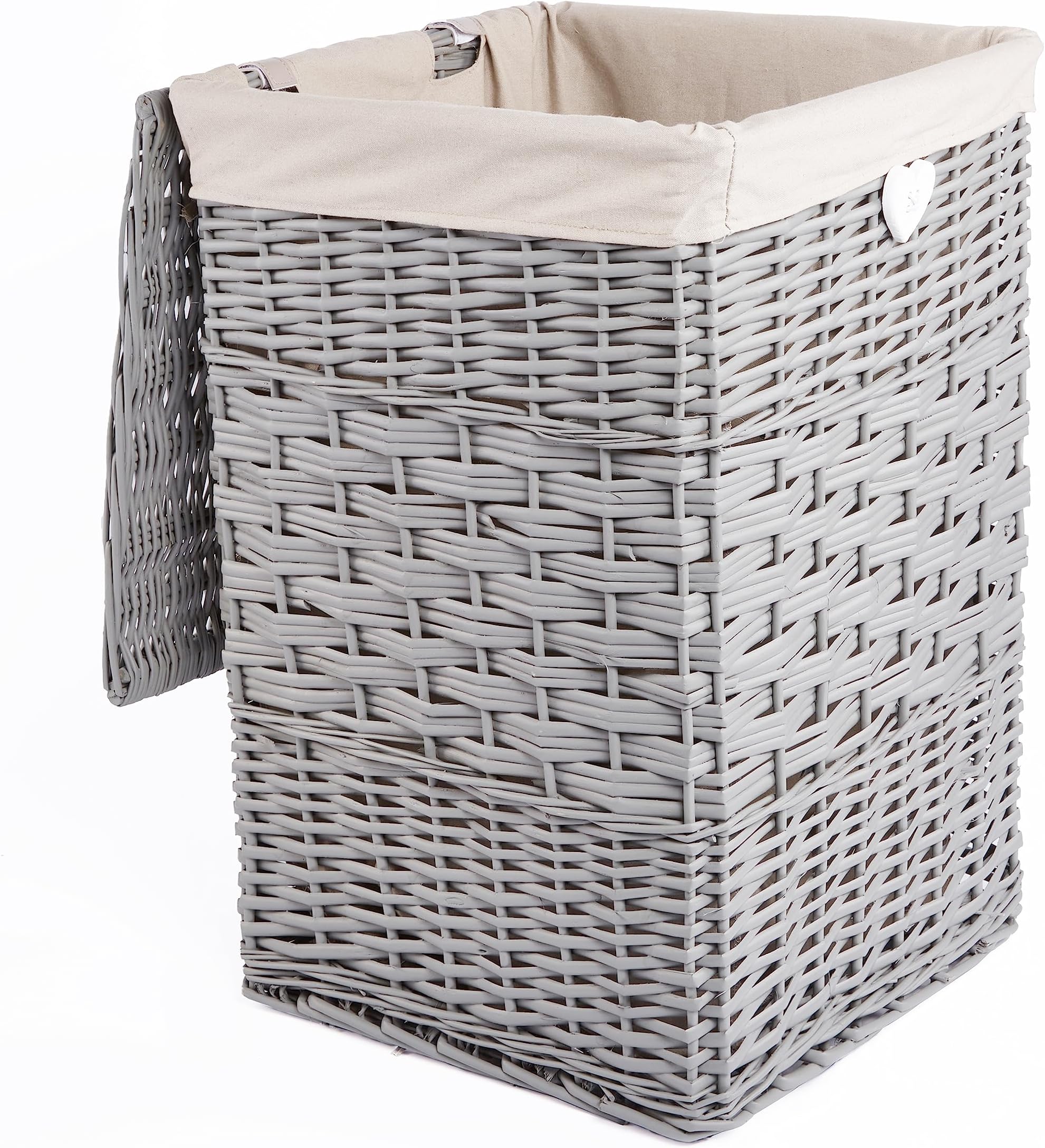Wicker Oval Laundry Basket Bathroom Storage Laundry Bag Bin With Liner ...