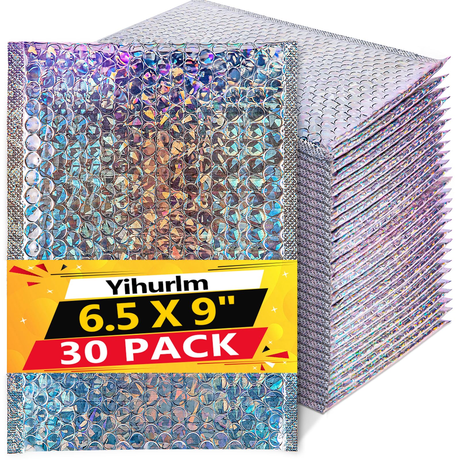 Amazon.com : Yihurlm Holographic Bubble Mailers,30 Pcs Metallic Bubble ...