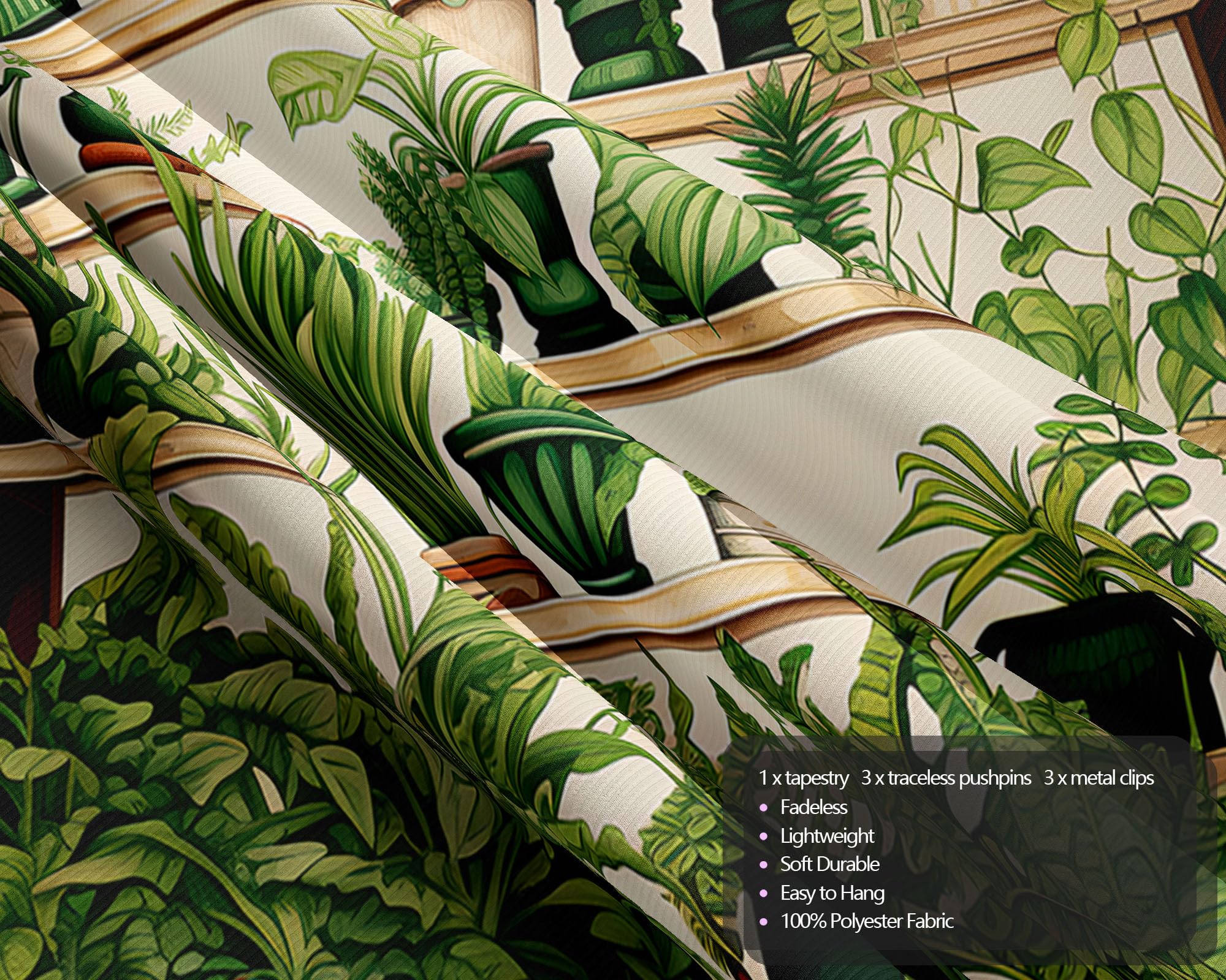 Snapklik.com : Plant Tapestry, Green Botanical Tapestry Wall Hanging ...