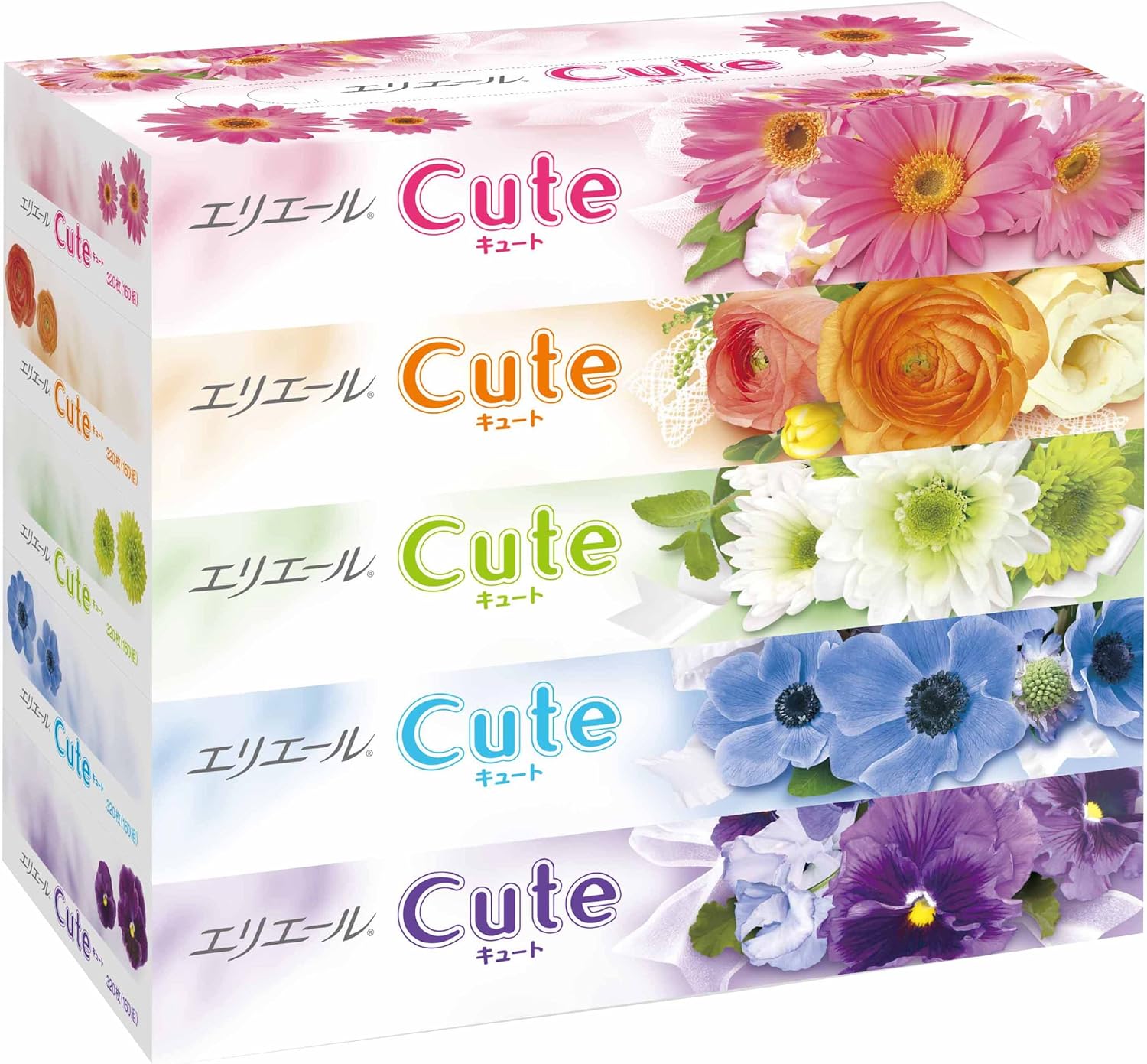 Amazon.com: Elleair tissue cute 160W 5 boxes pack : Health & Household