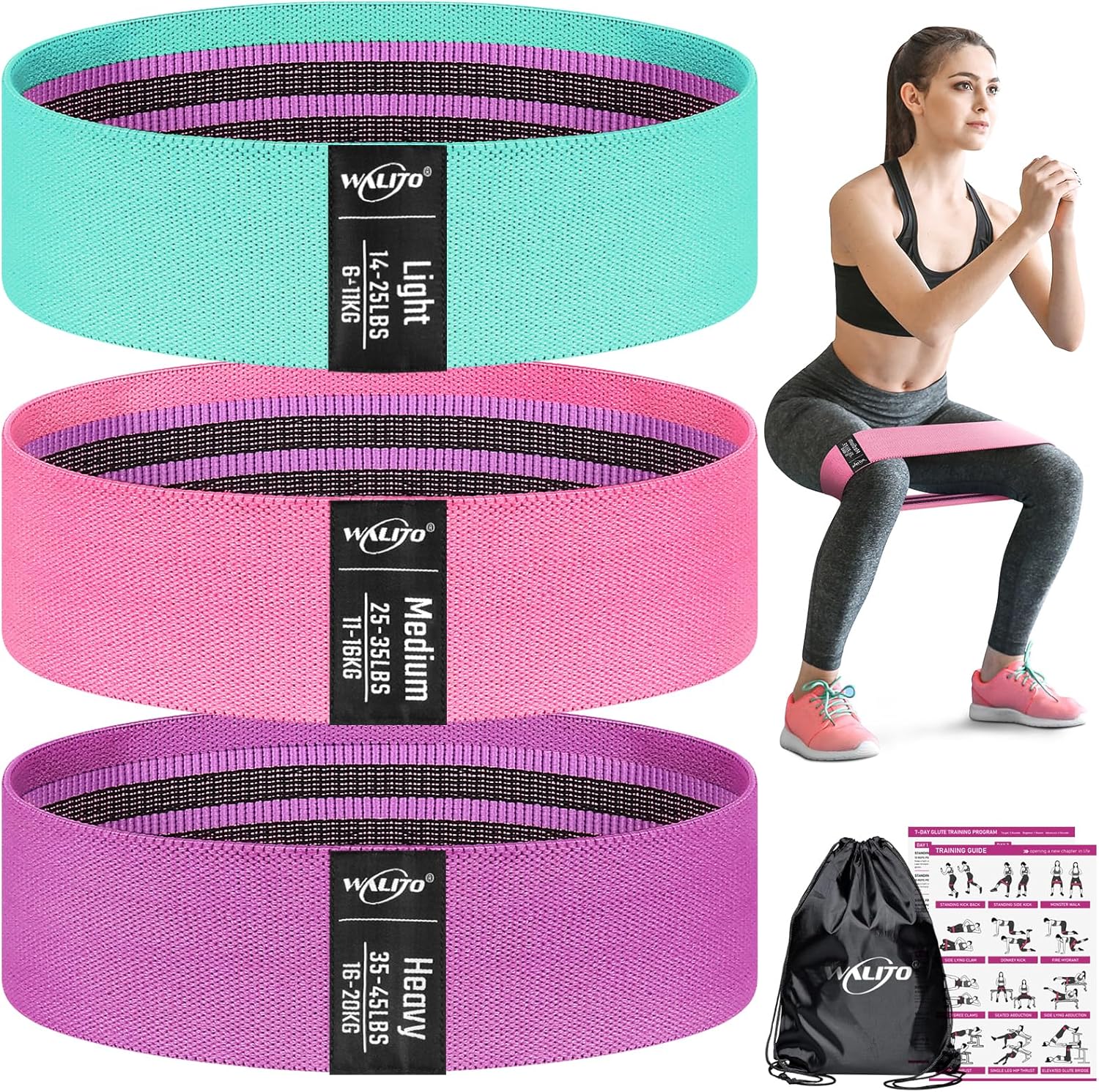 Walito Resistance Bands for Legs and Butt - Exercise Bands Set Booty ...