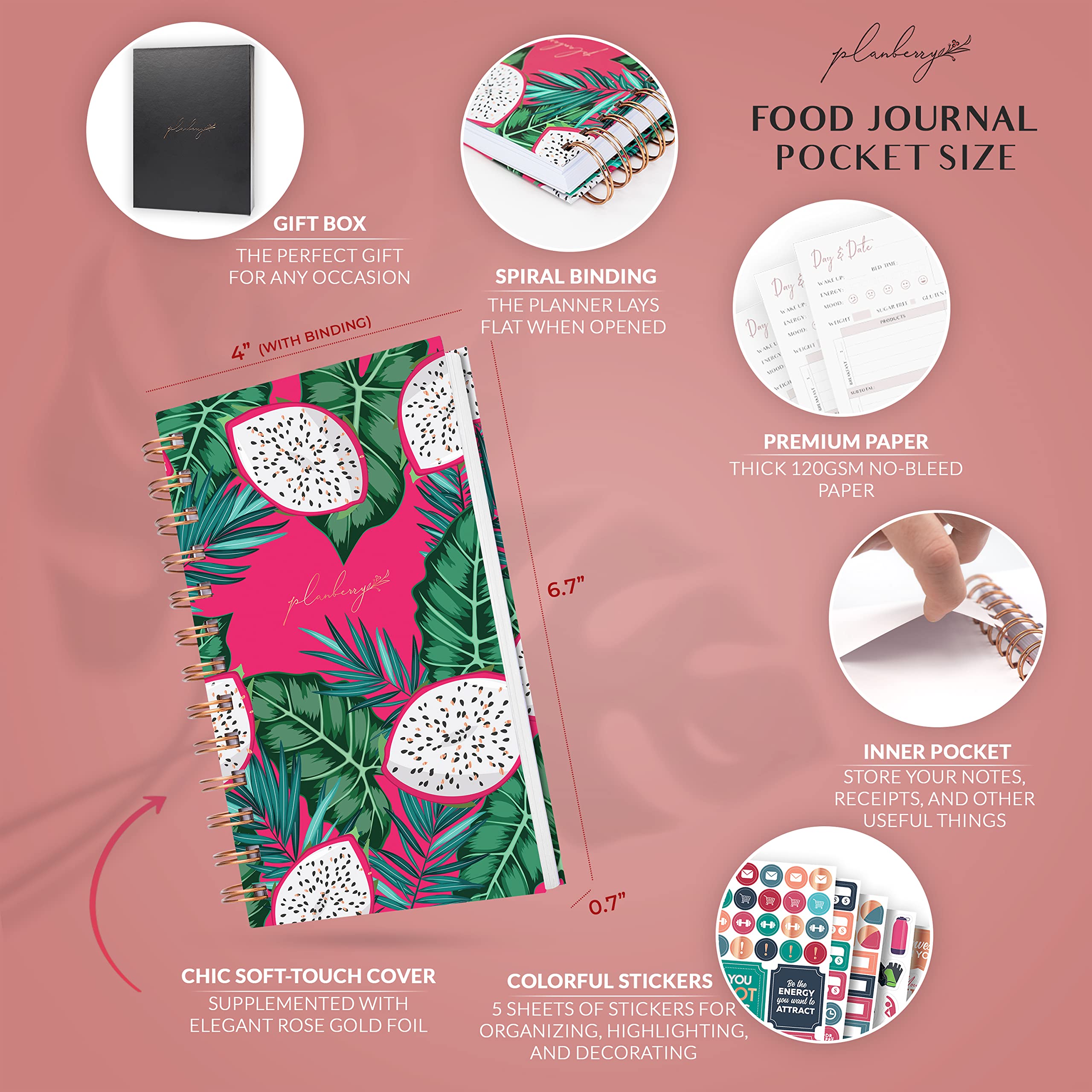 Snapklik.com : PLANBERRY Pocket Food Journal Premium Nutrition Planner ...