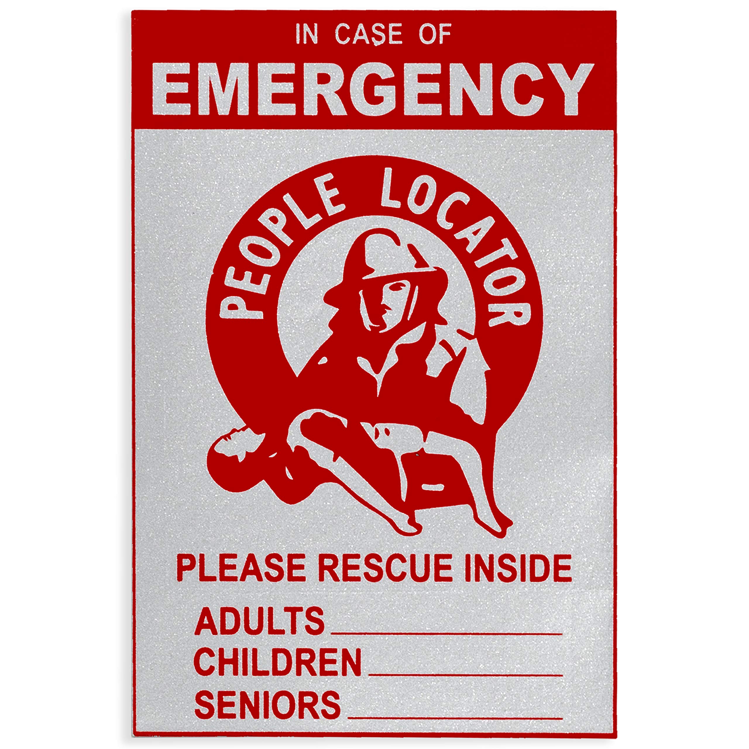 Buy Emergency People Fire Rescue Decal – (1 PACK) Reflective Locator ...