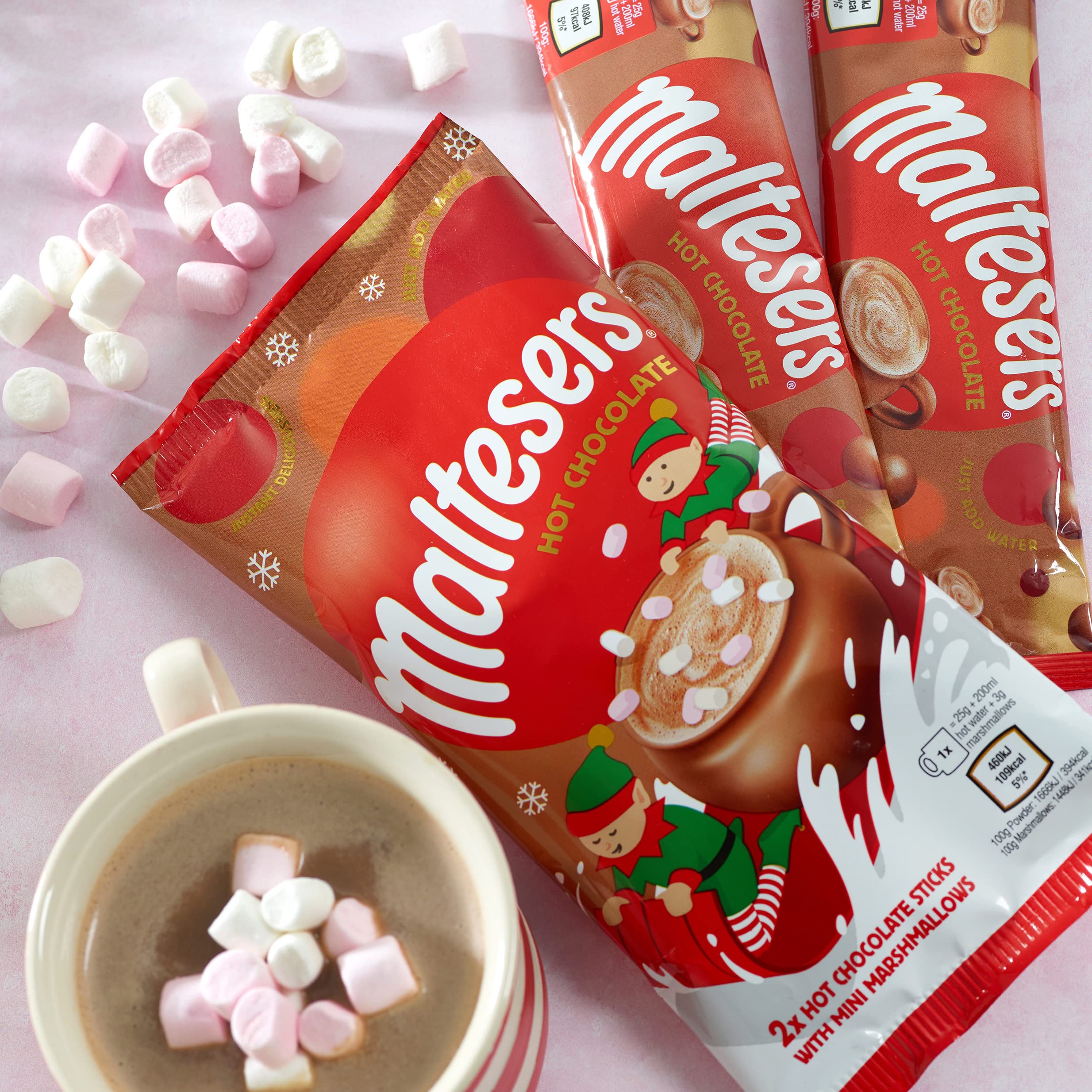 Maltesers Hot Chocolate Sachets with Mini Marshmallows (20 Packs ...