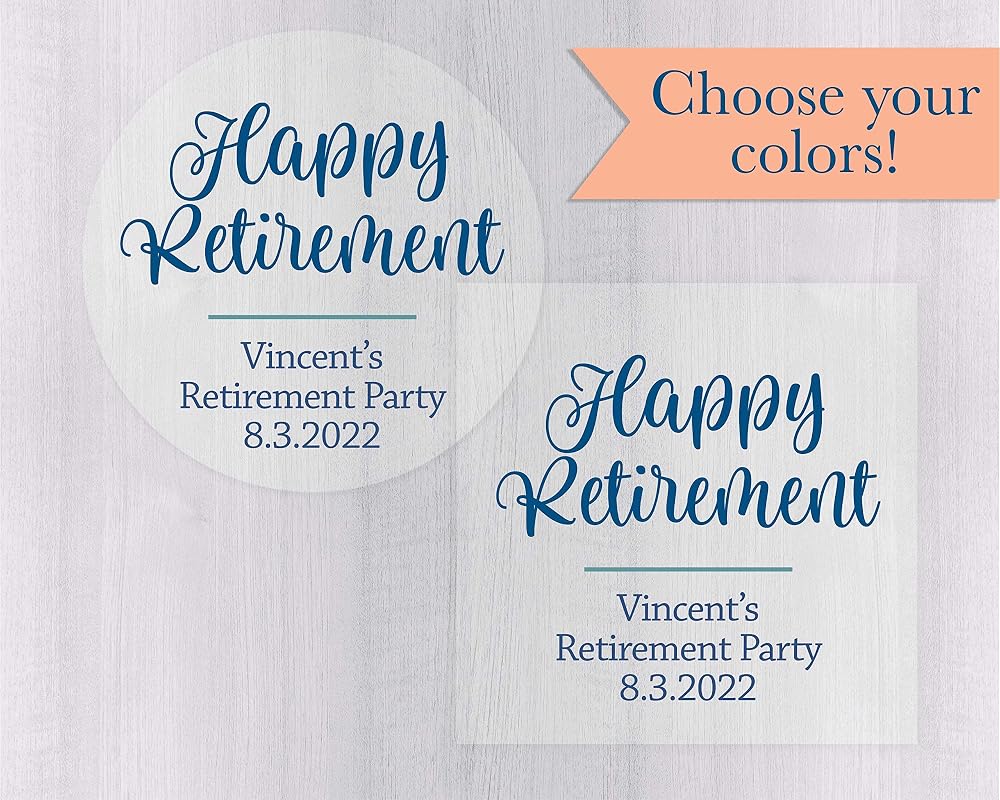 Amazon.com: Happy Retirement Party Stickers, Retirement Party Favor ...