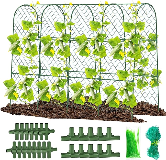 Amazon.com : Cucumber Trellis, Foldable 47" X 66" Large Arch Garden ...