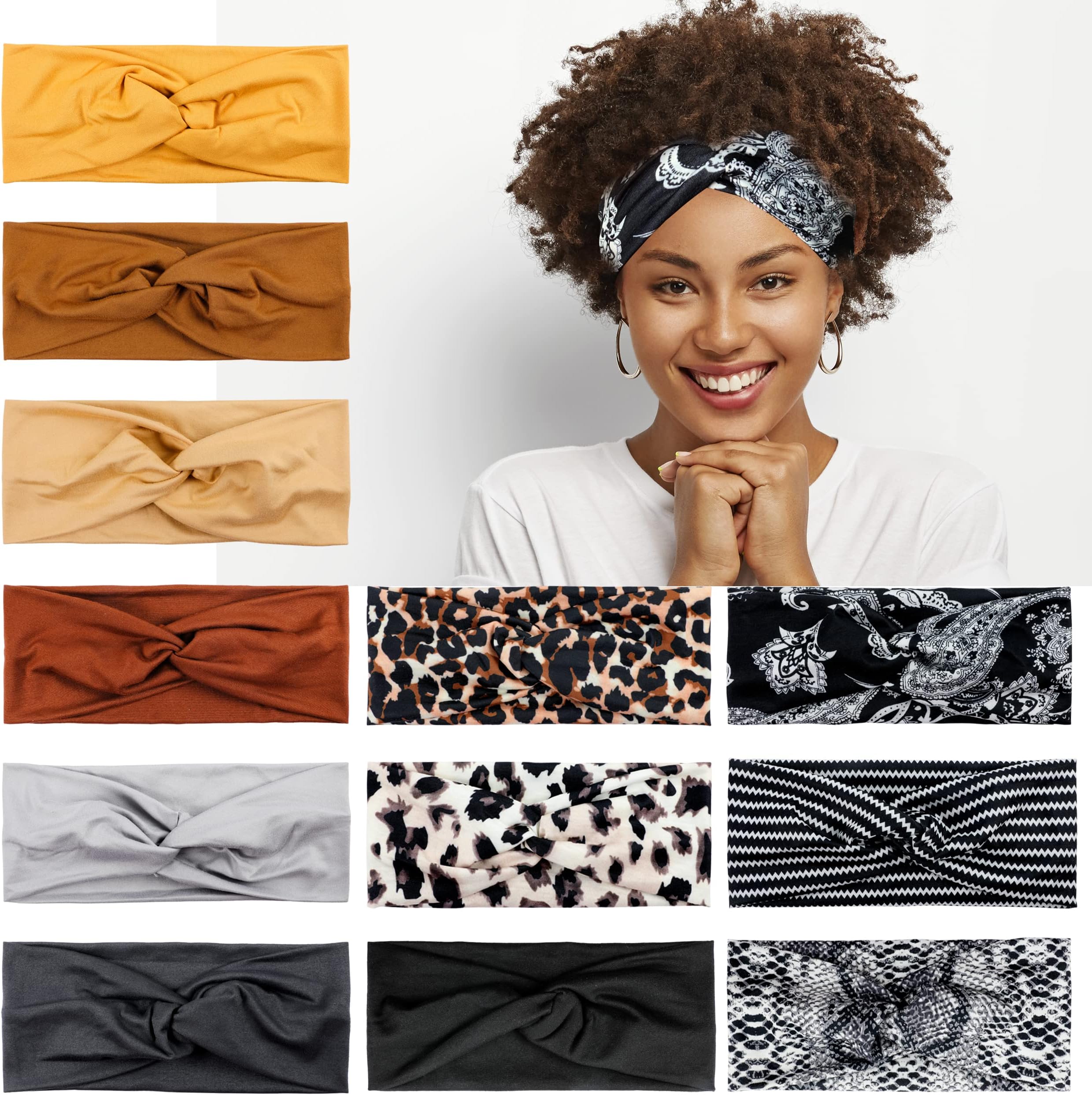 Amazon.com : AKTVSHOW 7'' Wide Headbands for Women, Extra Large Turban ...